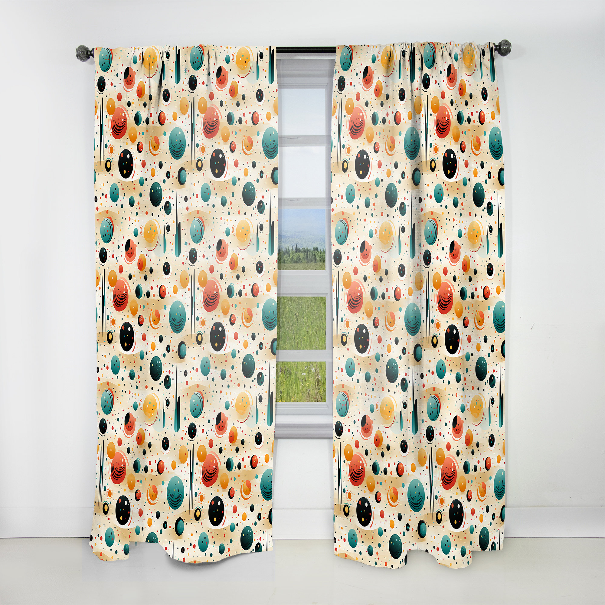 Design Art Cosmic Minimalism - Abstract Geometric Curtain - Room ...