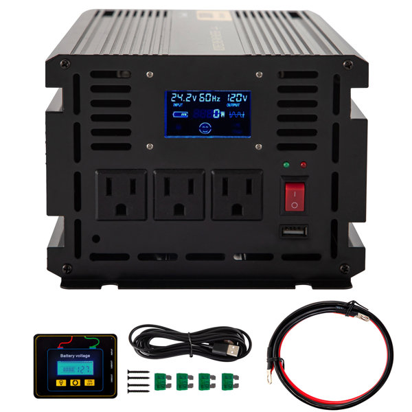 VEVOR Power Inverter, 2000W Modified Sine Wave Inverter, DC 24V to AC ...