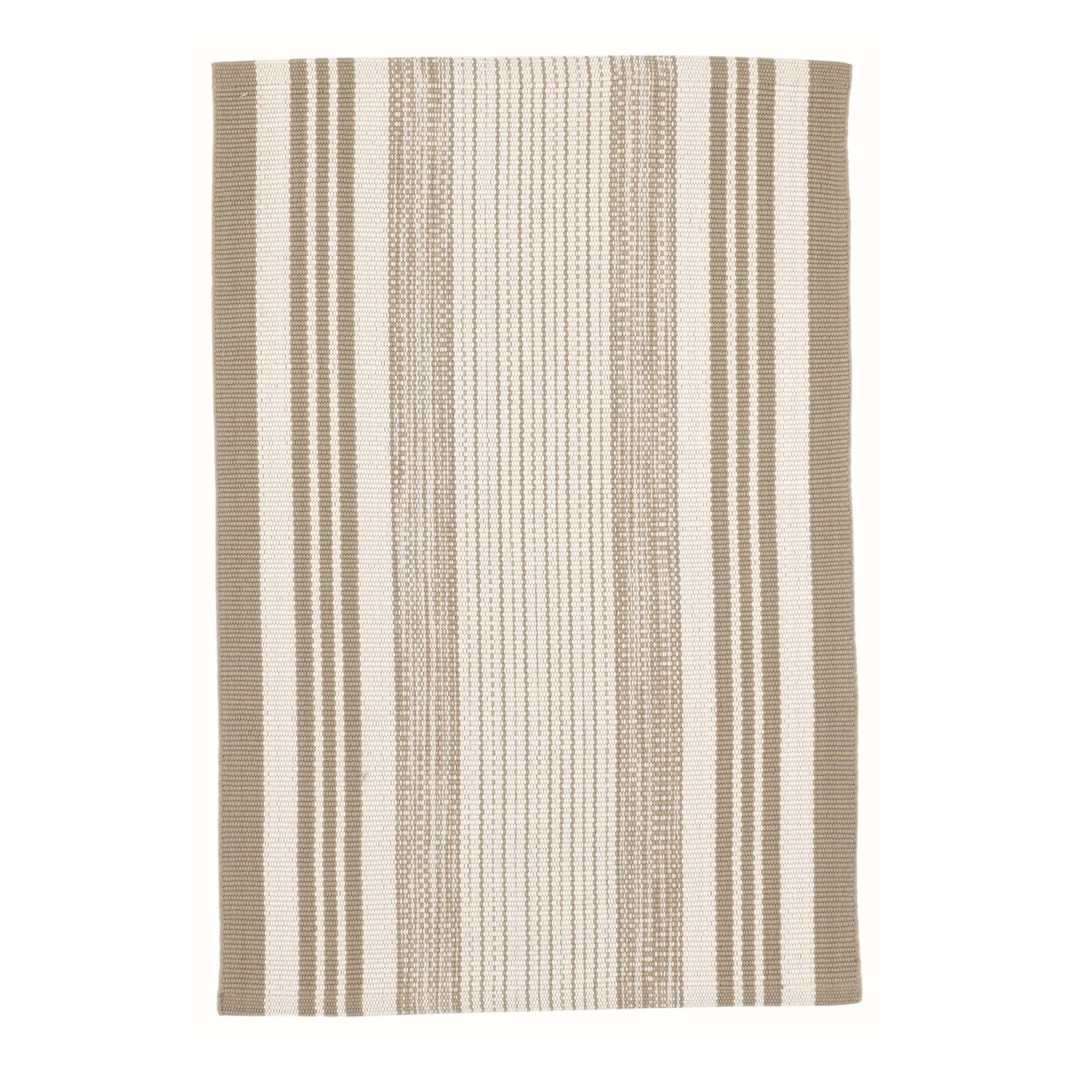 Dash and Albert Rugs Quincy Stripe Khaki Handwoven Indoor/Outdoor Rug ...