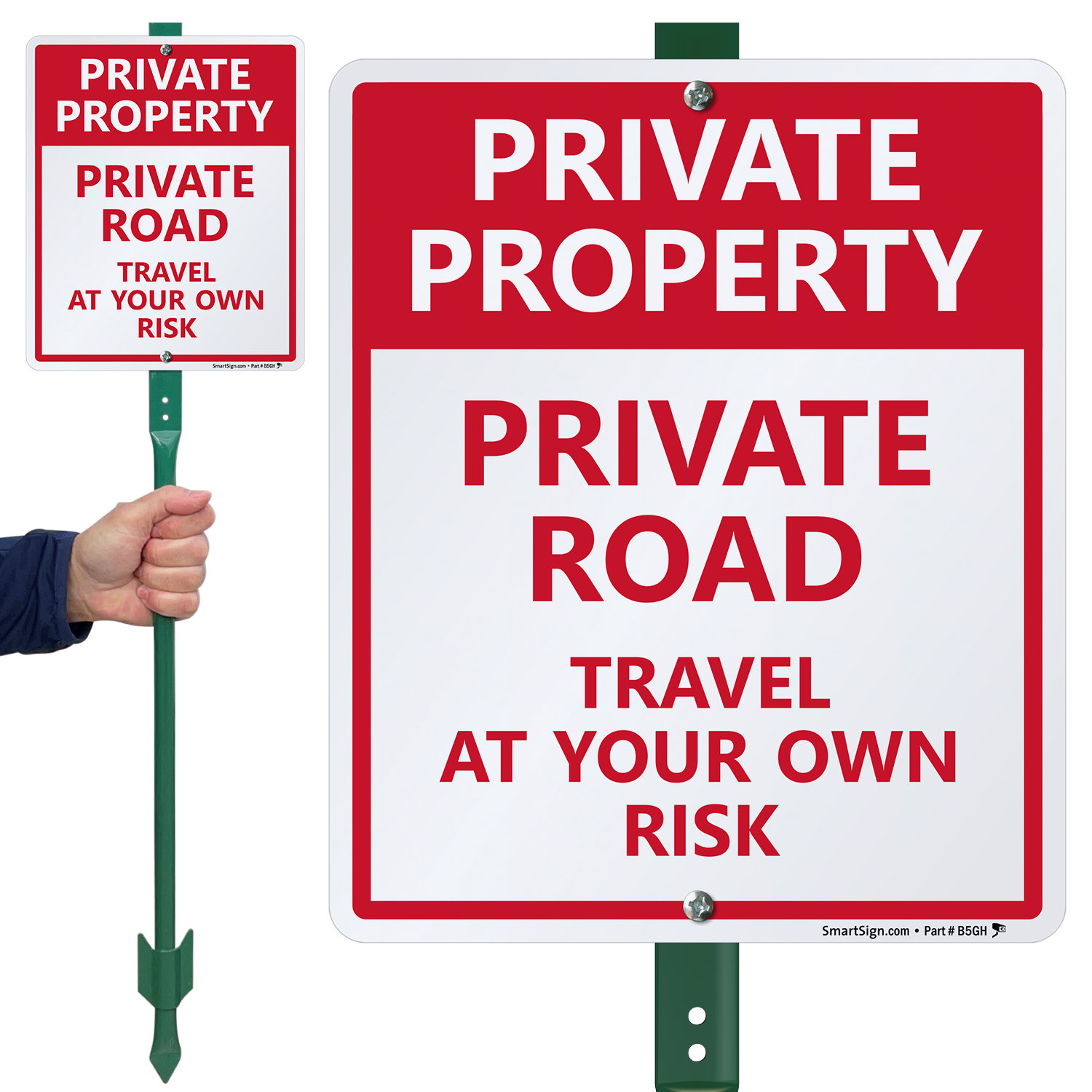 SmartSign Private Road - Travel at Your Own Risk Sign and Stake Kit ...