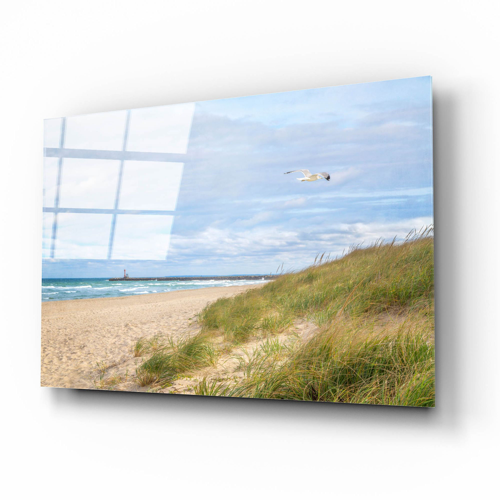 Highland Dunes Beach And Jetty On Plastic / Acrylic by Brooke T. Ryan ...