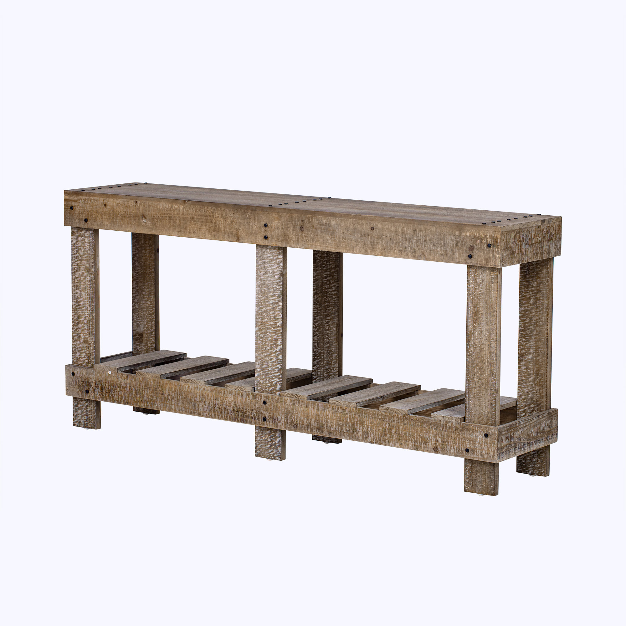 Loon Peak® Fir Solid Wood with Natural Grain Console Table Entryway ...