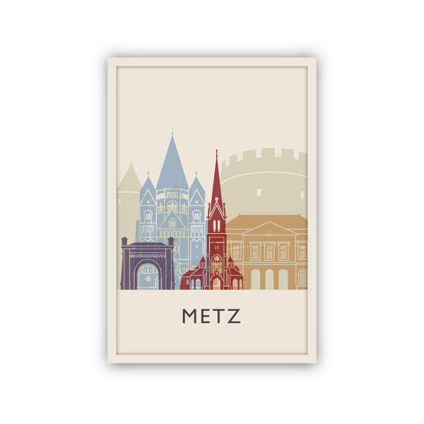 Ebern Designs Metz Illustration World Cities Poster, Unframed Print ...