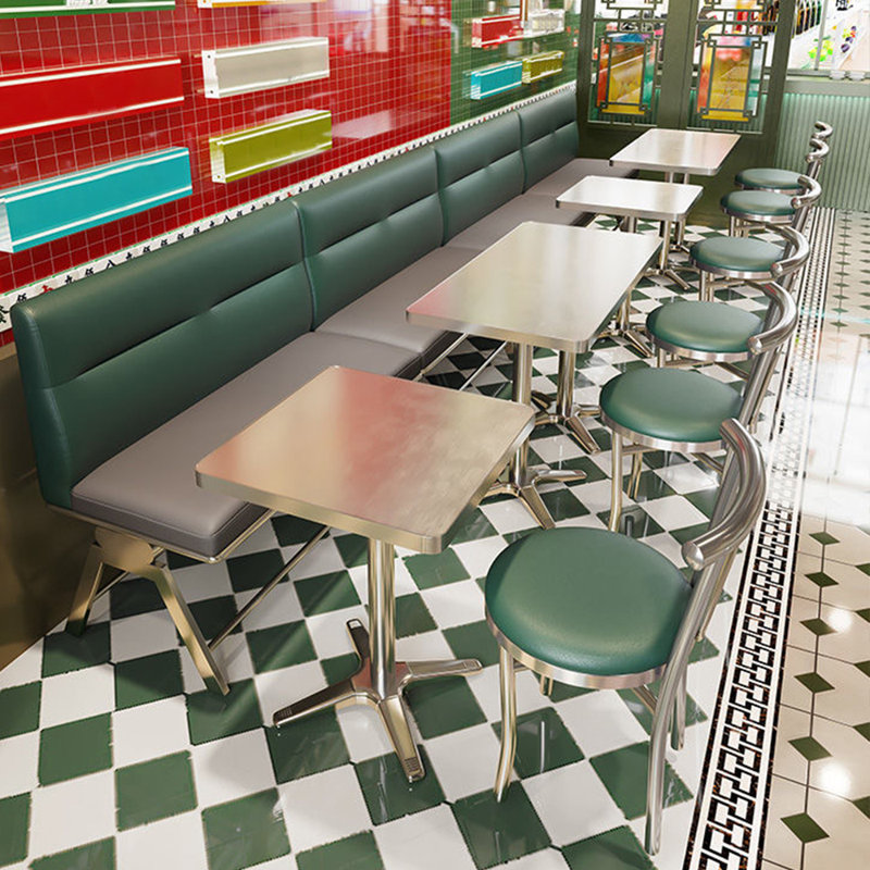 Canadian Linen Industrial Style Simple Restaurant Cafe Benches Faux ...