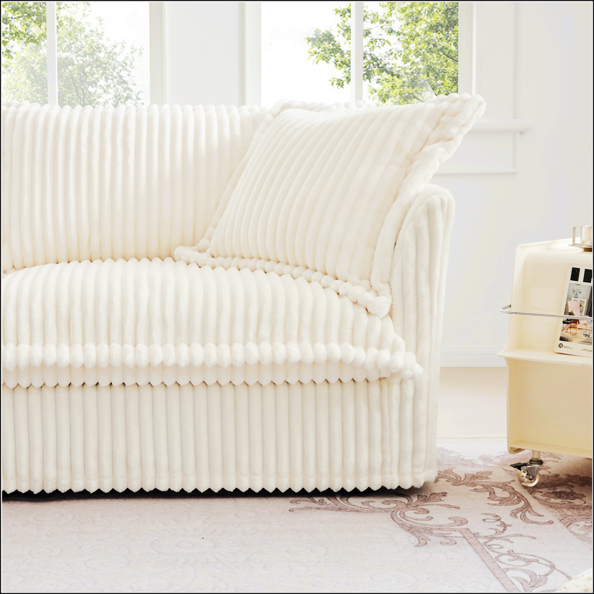 Ebern Designs Slipcovered U 4 Seater Shape Sectional Long Sectionl Cocuh | Wayfair