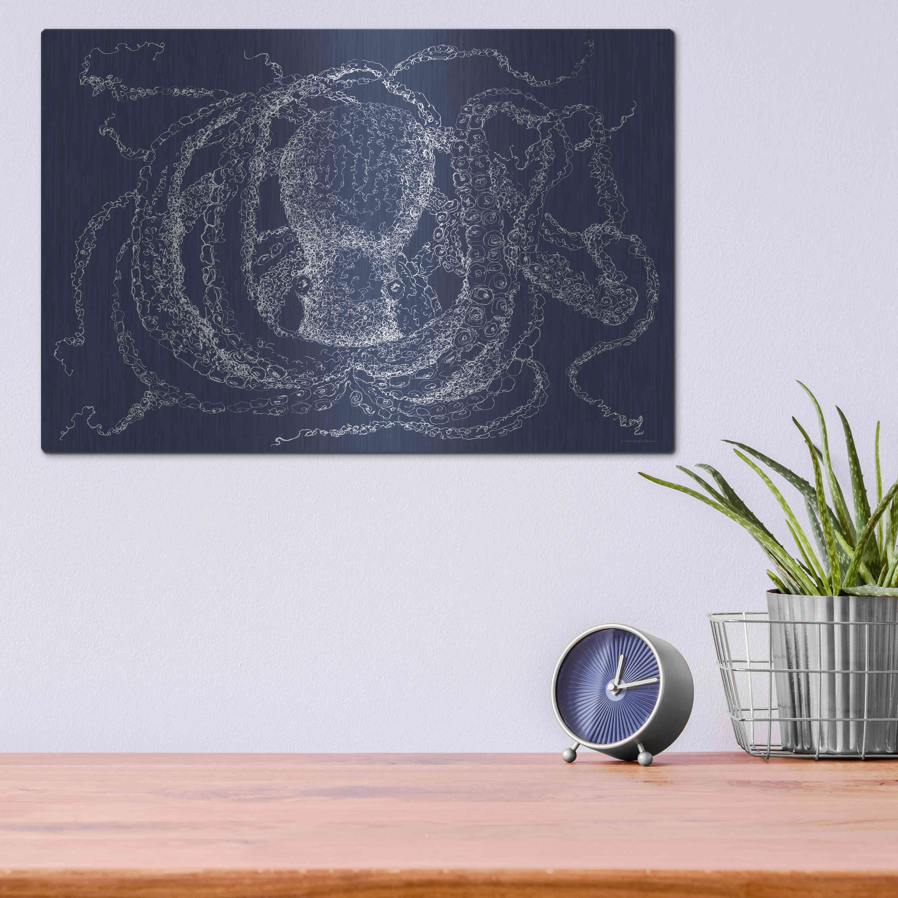 Breakwater Bay Octo Scribble' by Kamdon Kreations, Metal Wall Art | Wayfair