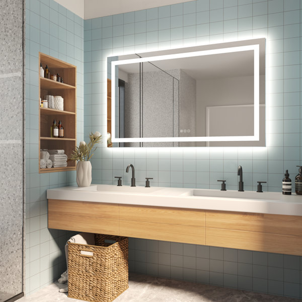 Ivy Bronx Coben Lighted LED Mirror with Defogger, Dimmer & Adjustable ...