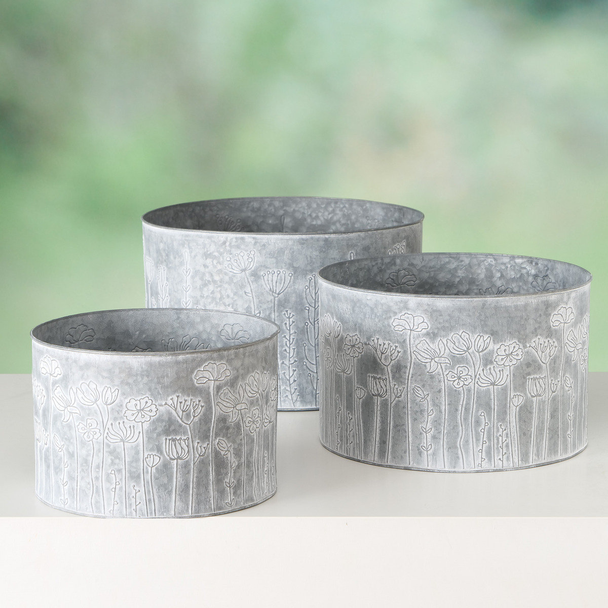August Grove® Ajhani 3-Piece Zinc Cachepot Set - Wayfair Canada