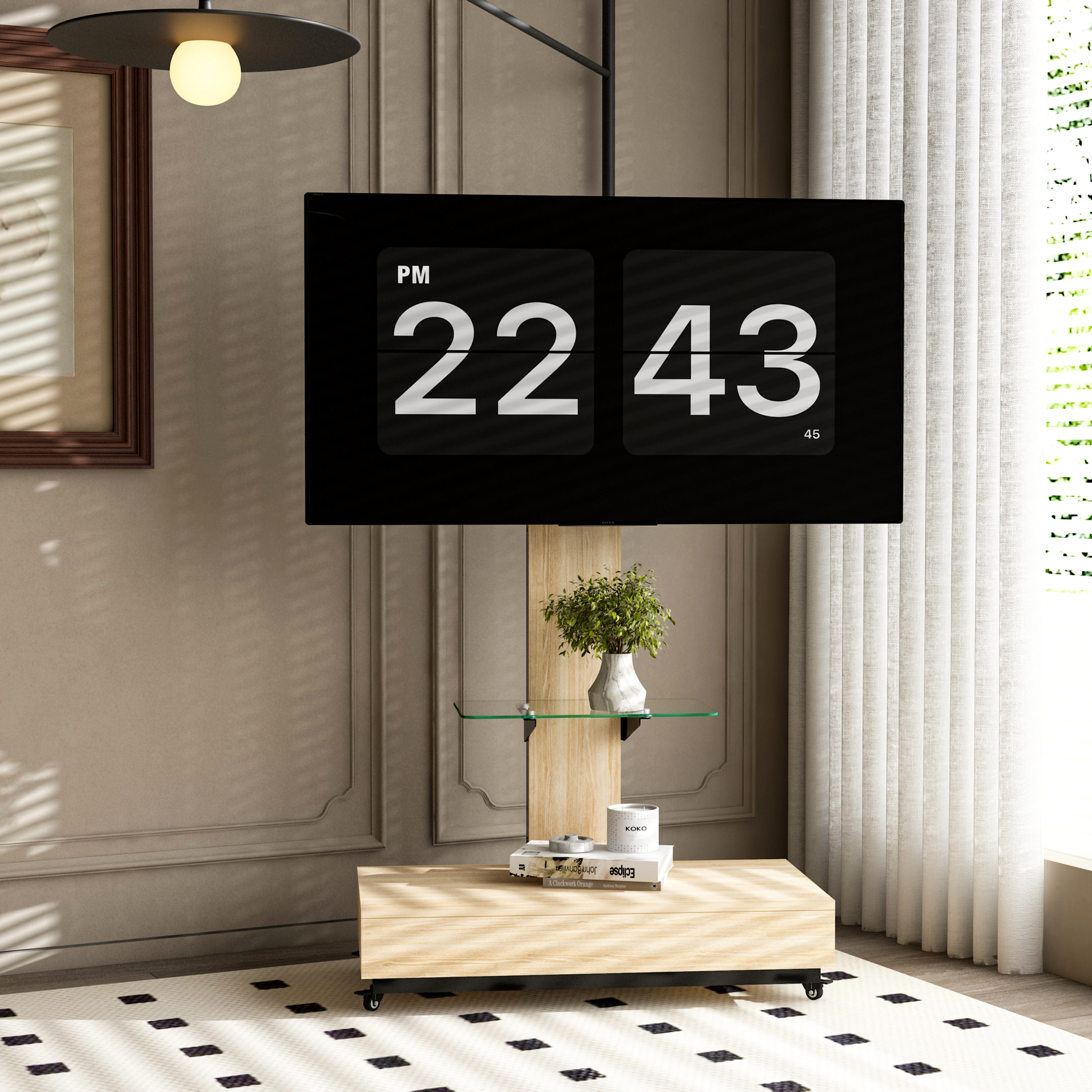 Symple Stuff Tv Stand With Push-Pull Drawer For Living Room, Bedroom ...