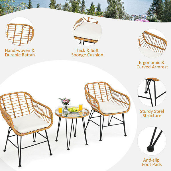 Corrigan Studio® Brookley 2 - Person Round Outdoor Dining Set with ...