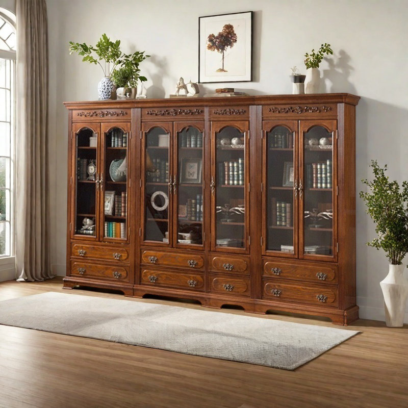 Parttlion American style bookcase with glass door | Wayfair