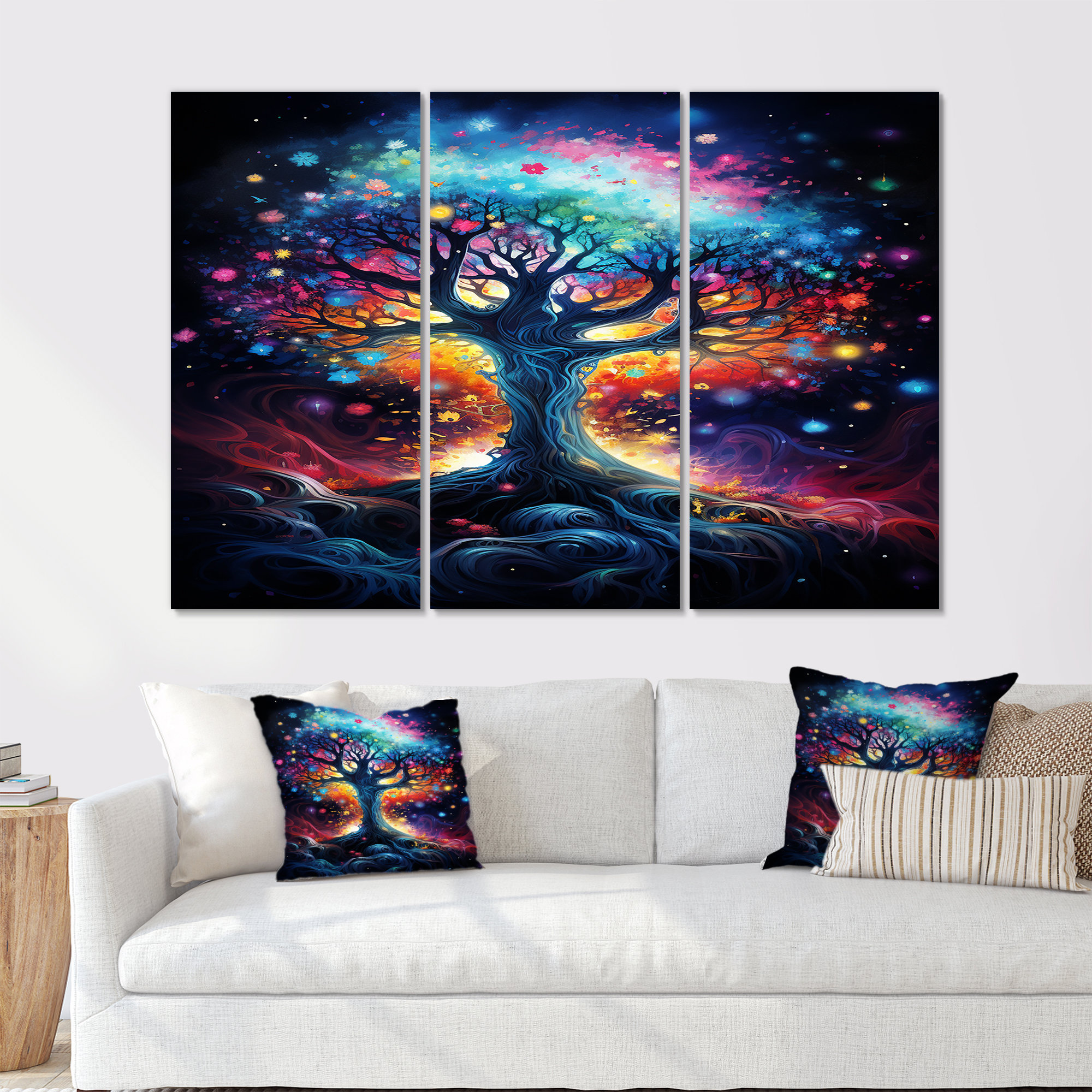 Lark Manor™ Magical Tree Of Life Rainbow Color Blast - Tree Wall Art ...