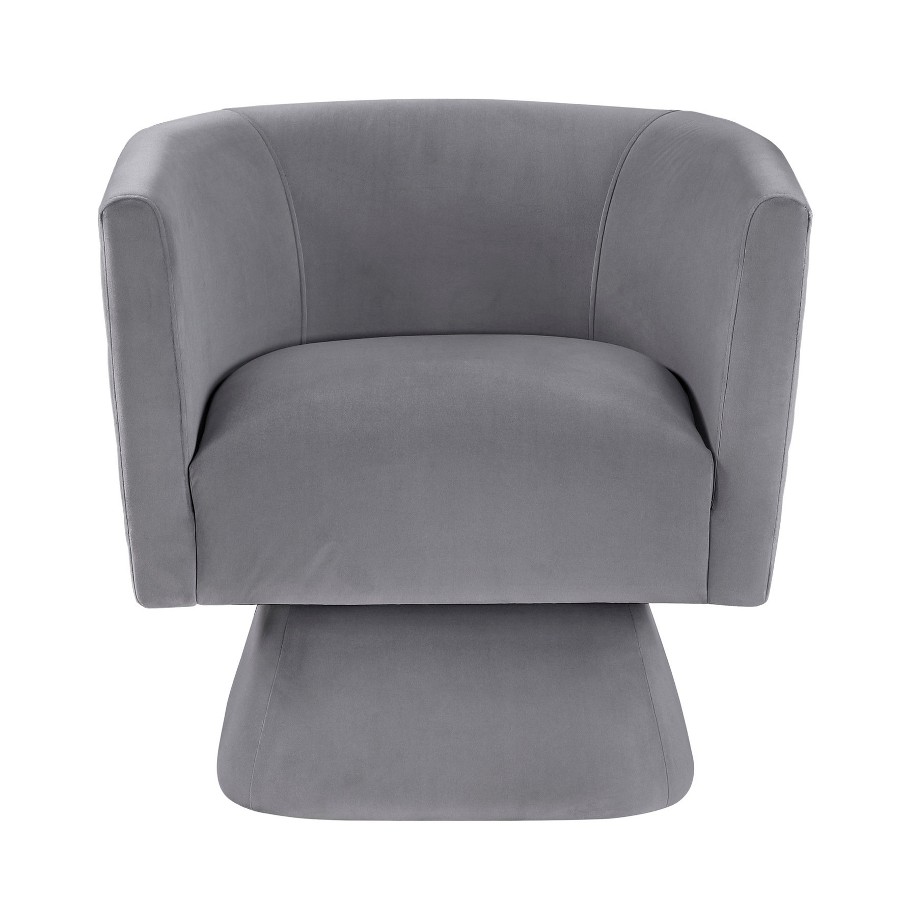 Everly Quinn 360-degree Rotating Chair In Taupe Velvet, Solid Wood And ...
