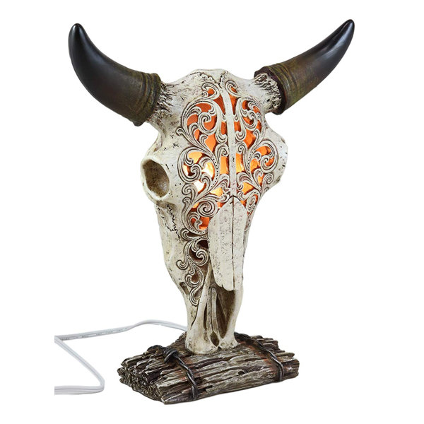 Loon Peak® Javontay Tall Southwest Aged Bone Tooled Night Light | Wayfair