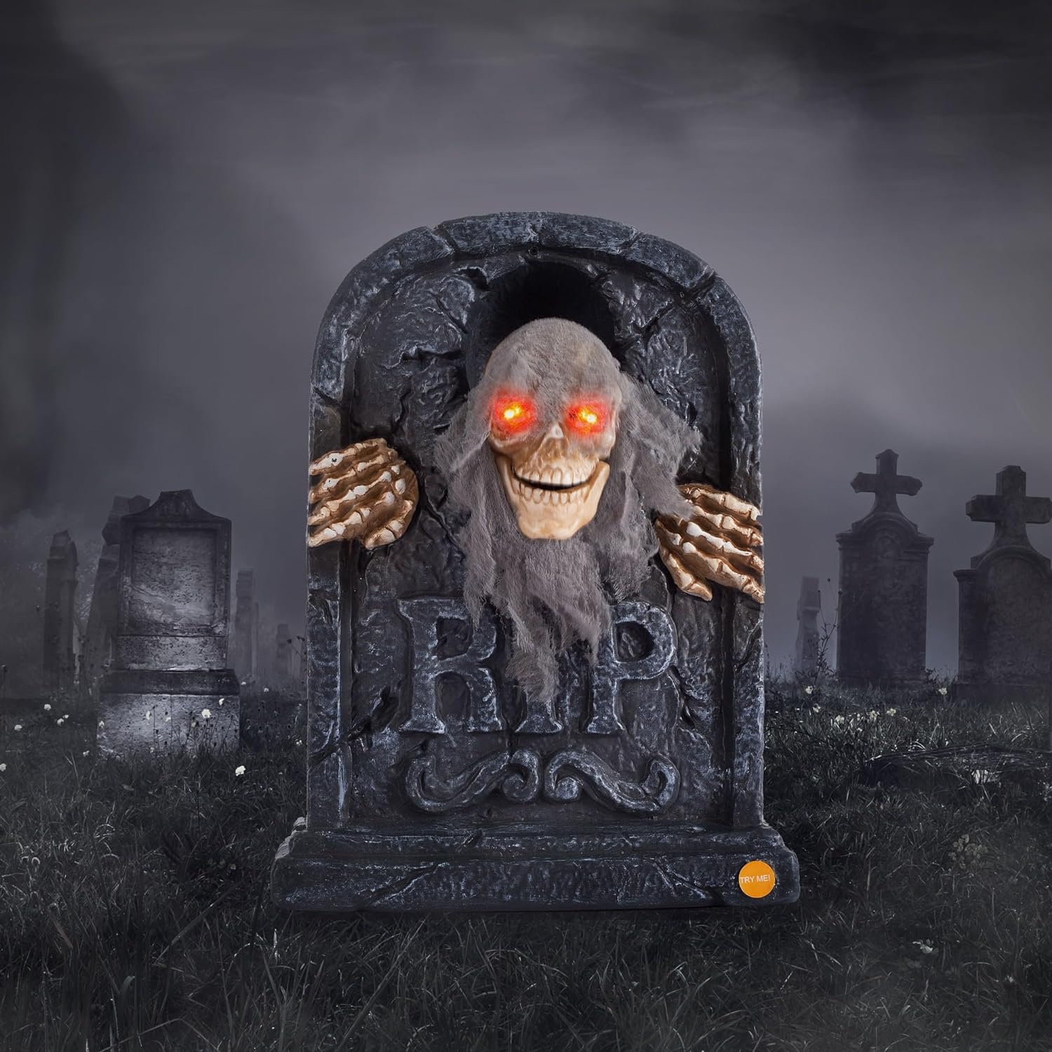 The Holiday Aisle® Halloween Animatronics Zombie Tombstone - Animated ...