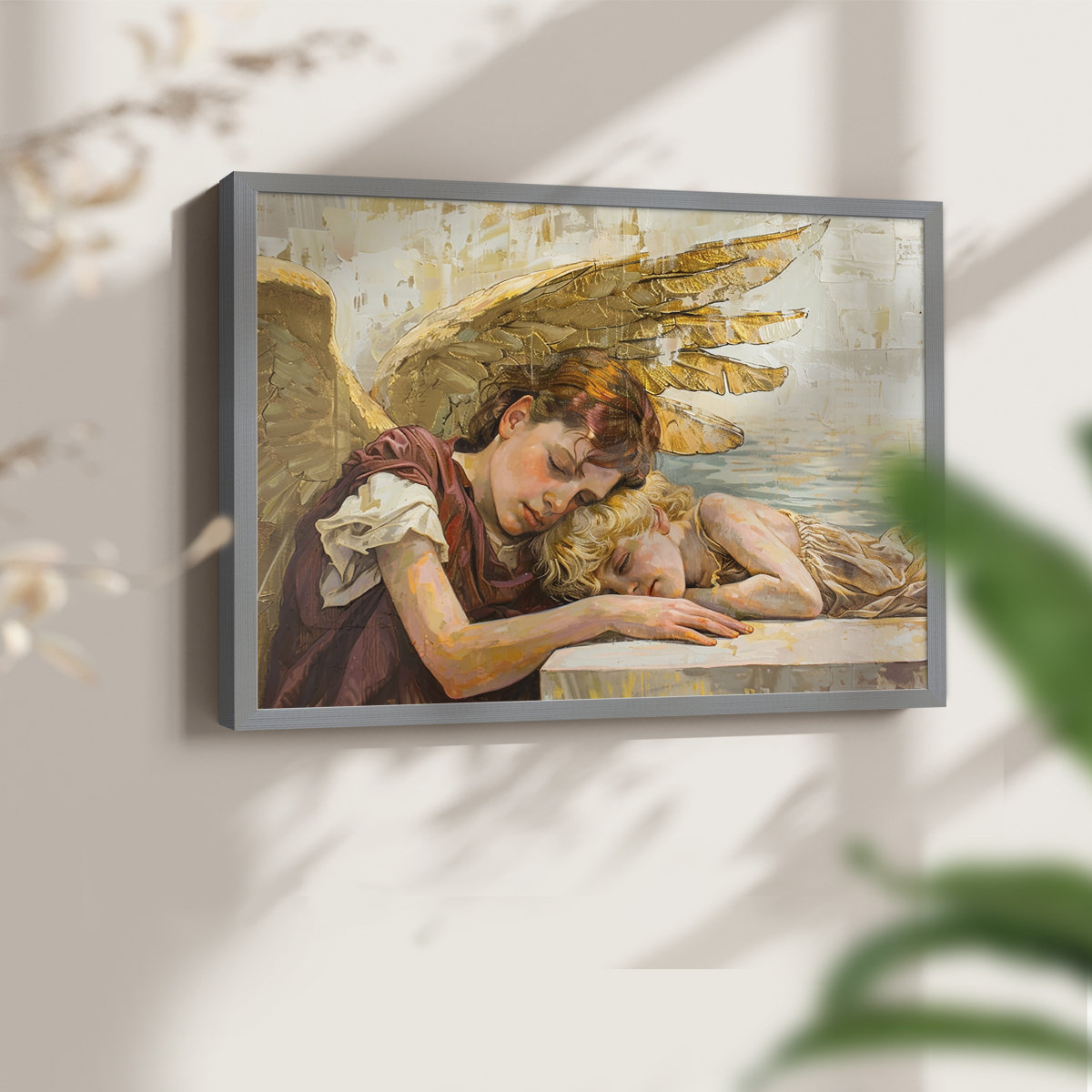 Fleur De Lis Living Angels From Above-CI -Framed Print - Restickable ...