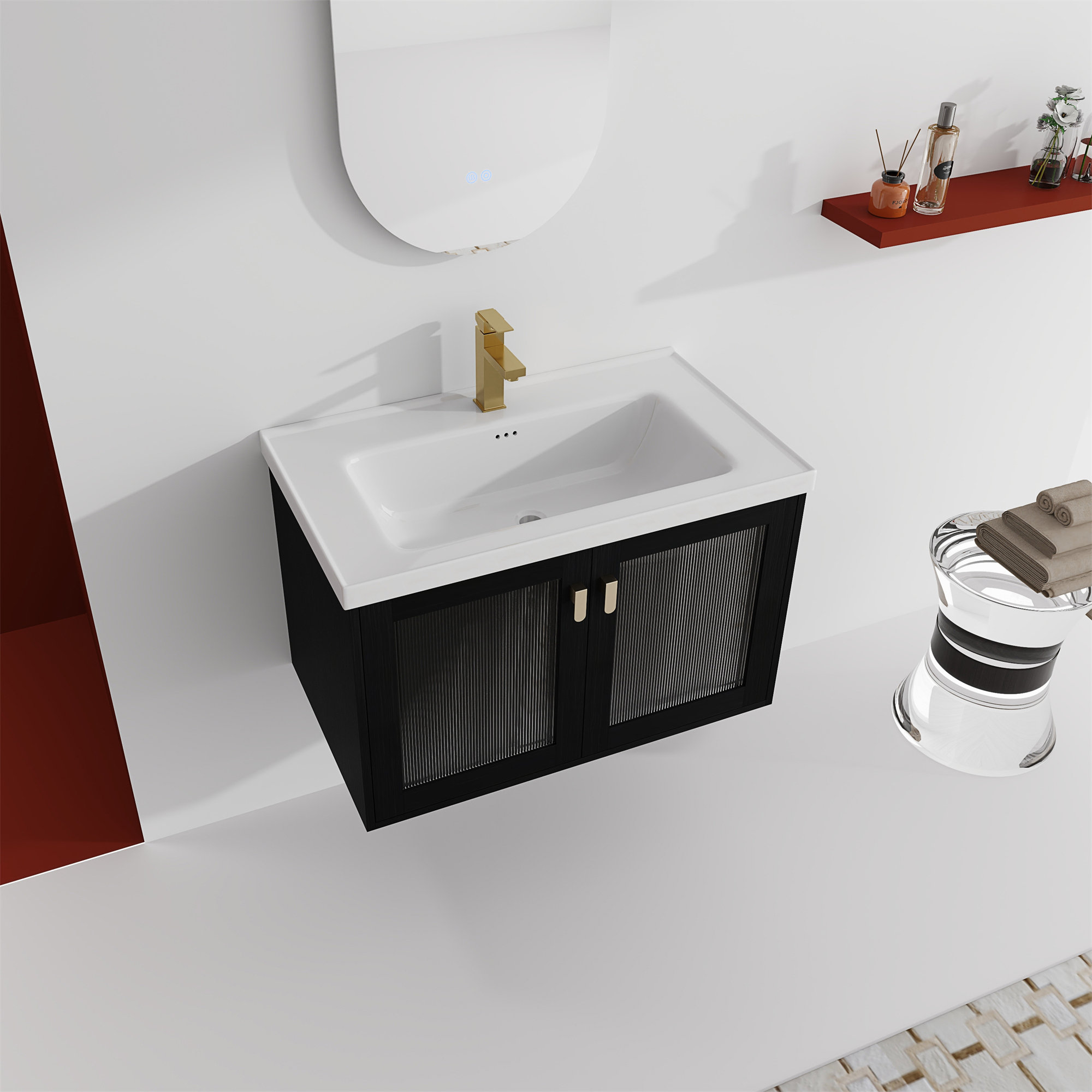Mercer41 Ensemble de meuble-lavabo simple 31,88 po avec plateau en céramique Toriano - Wayfair ...