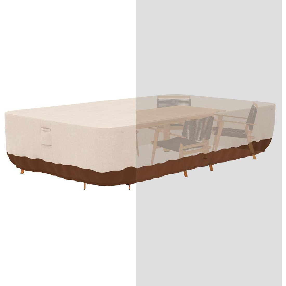 Arlmont & Co. Patio Furniture Set Cover 124 X 84 X 28 Inch, Heavy Duty ...