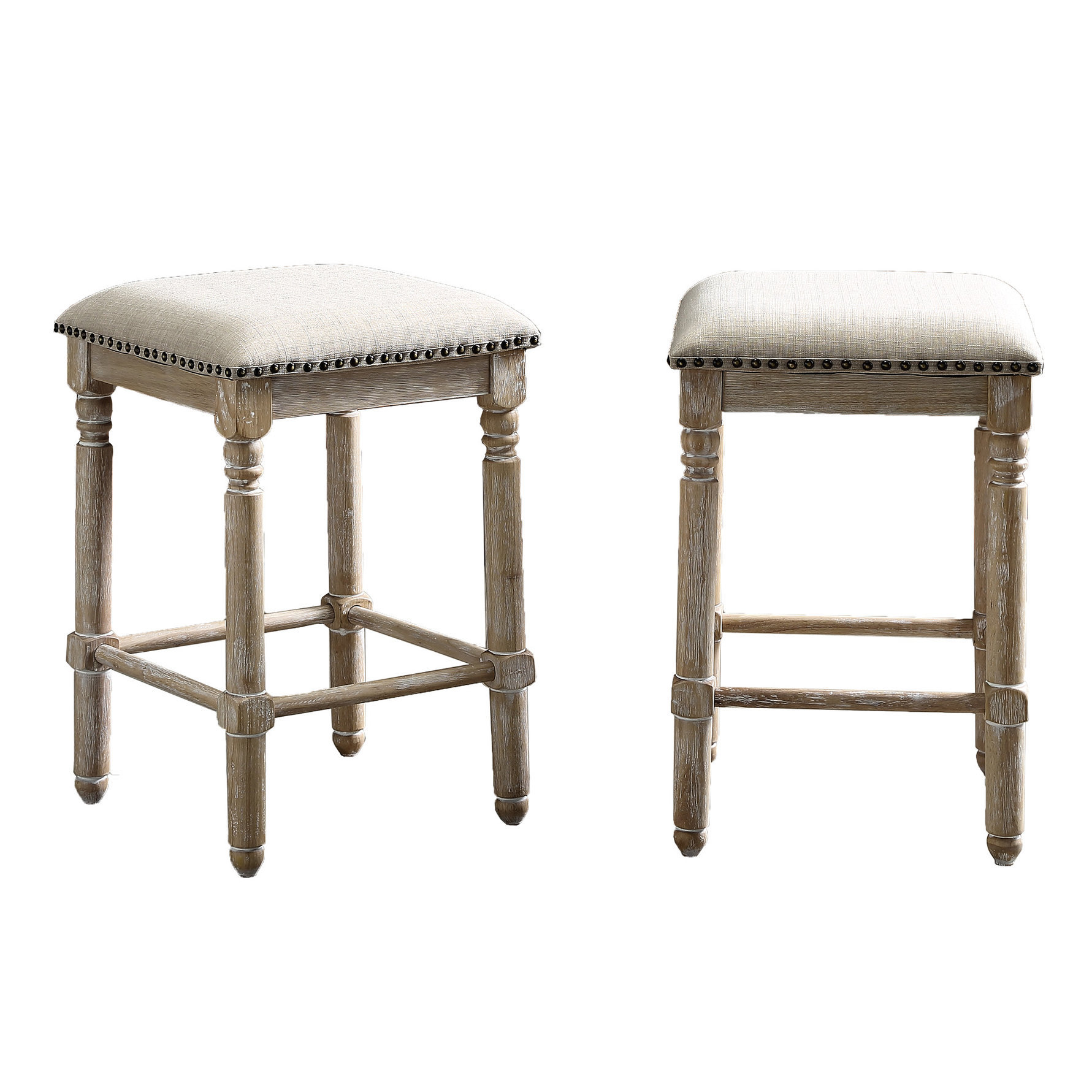 Ophelia & Co. 2 Wood Tan Stools, Counter - Solid Construction Quality ...