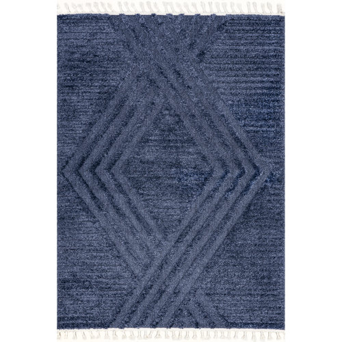 Blue Geometric Area Rugs You'll Love | Wayfair