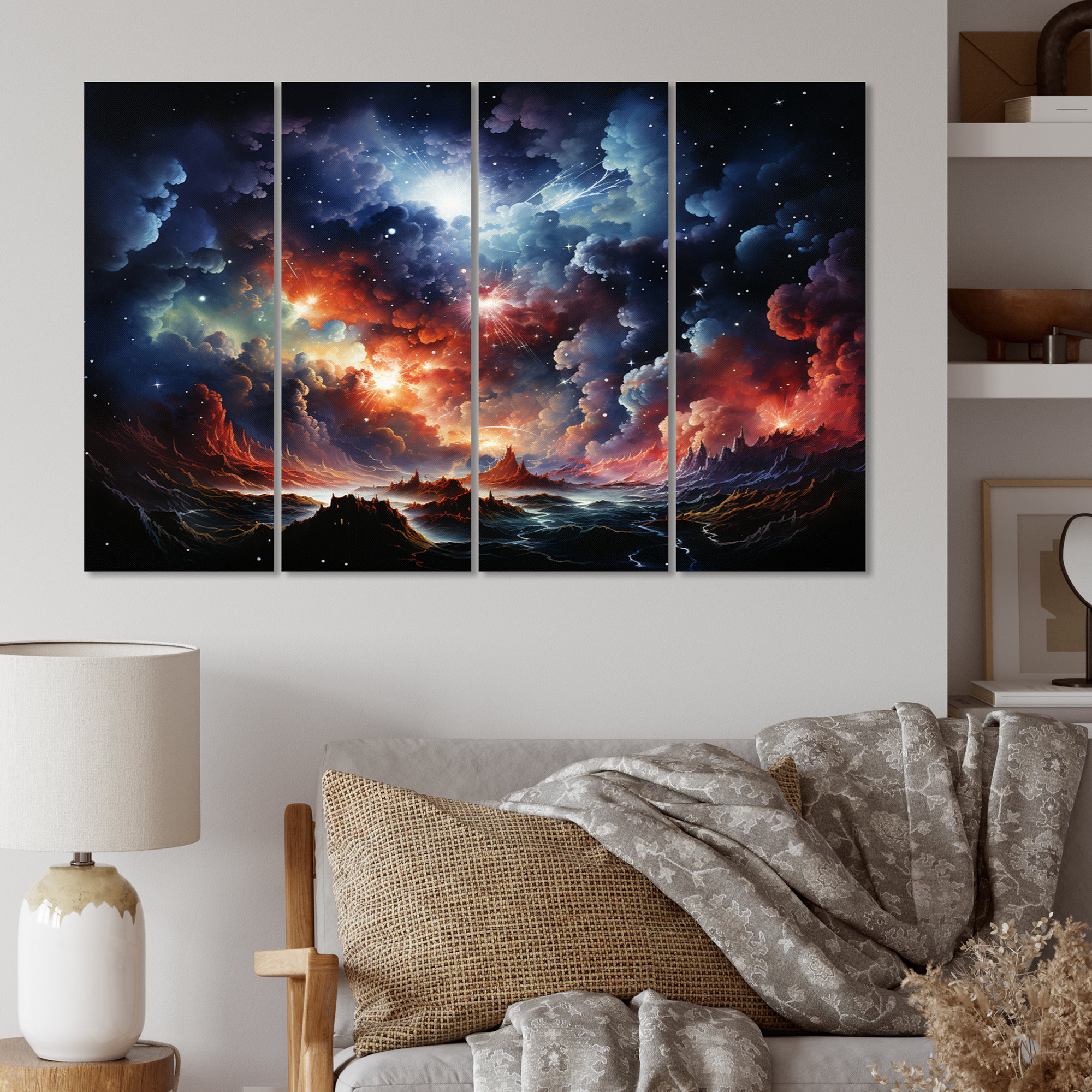 Design Art Galaxy Celestial Fireworks II - Galaxies Wall Decor - 4 ...