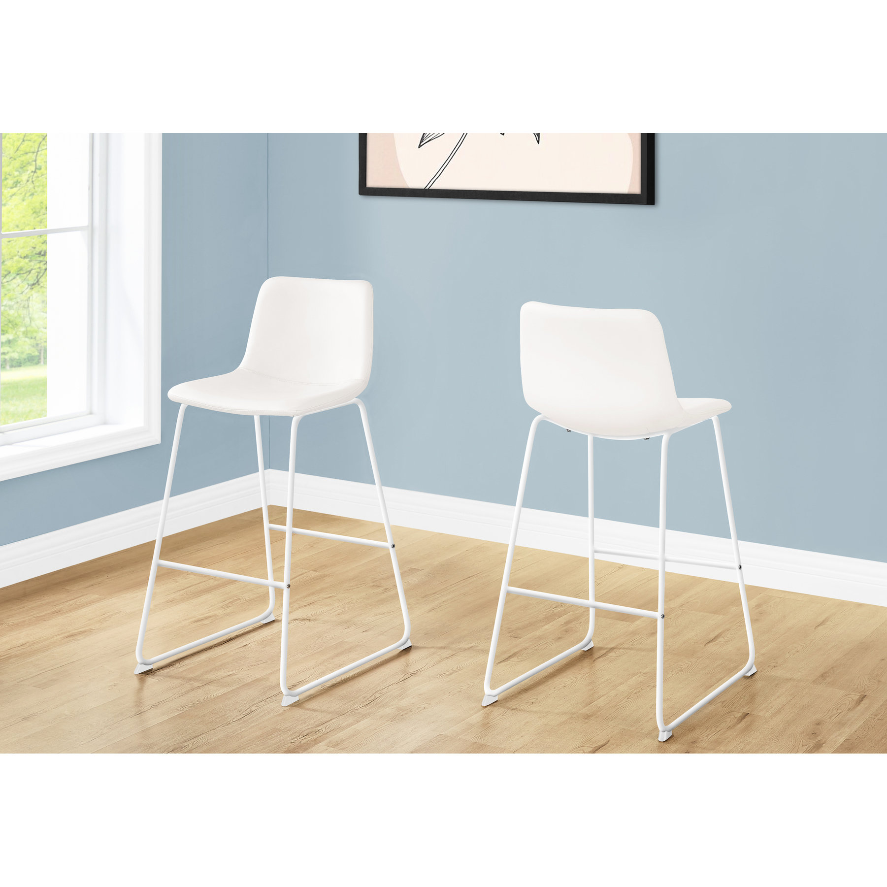 Red Barrel Studio® Modern Office Chair In White Leather Look And Robust ...