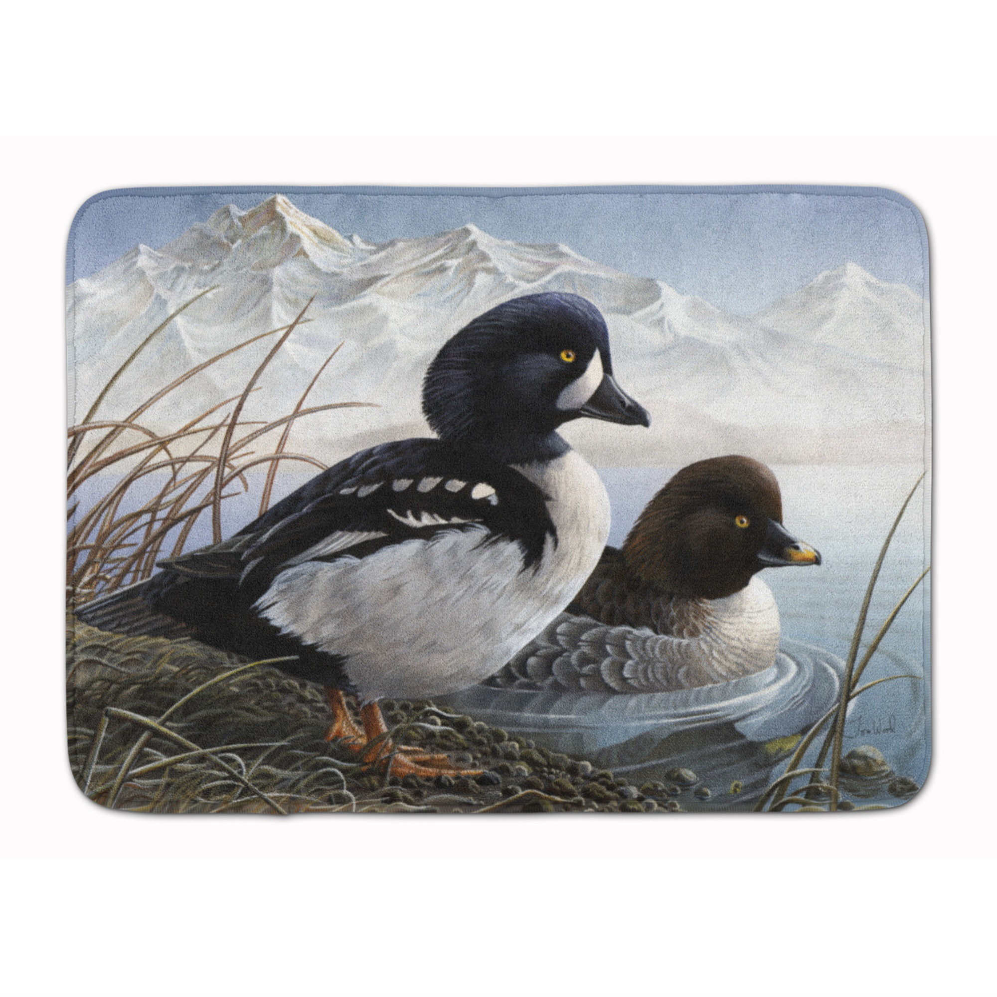 East Urban Home Goldeneye Ducks in the Water Rectangle Microfiber Non ...