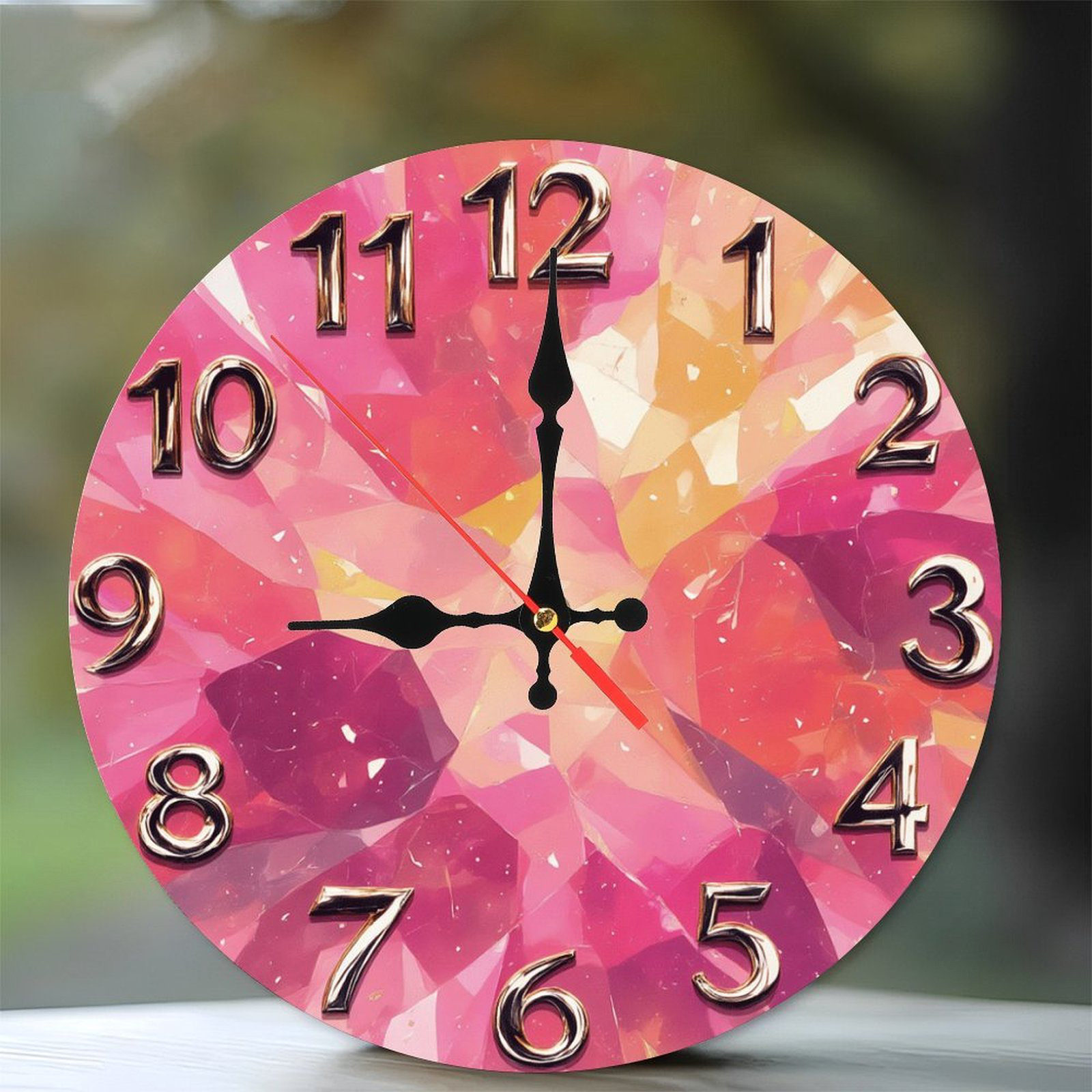 East Urban Home Pink Gemstone Clock Face Numbers | Wayfair