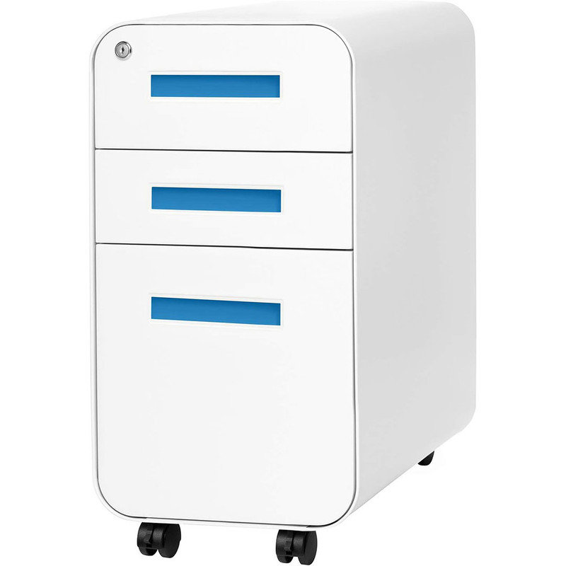 Latitude Run® Furniture Stockpile Slim 3-Drawer Mobile File Cabinet ...