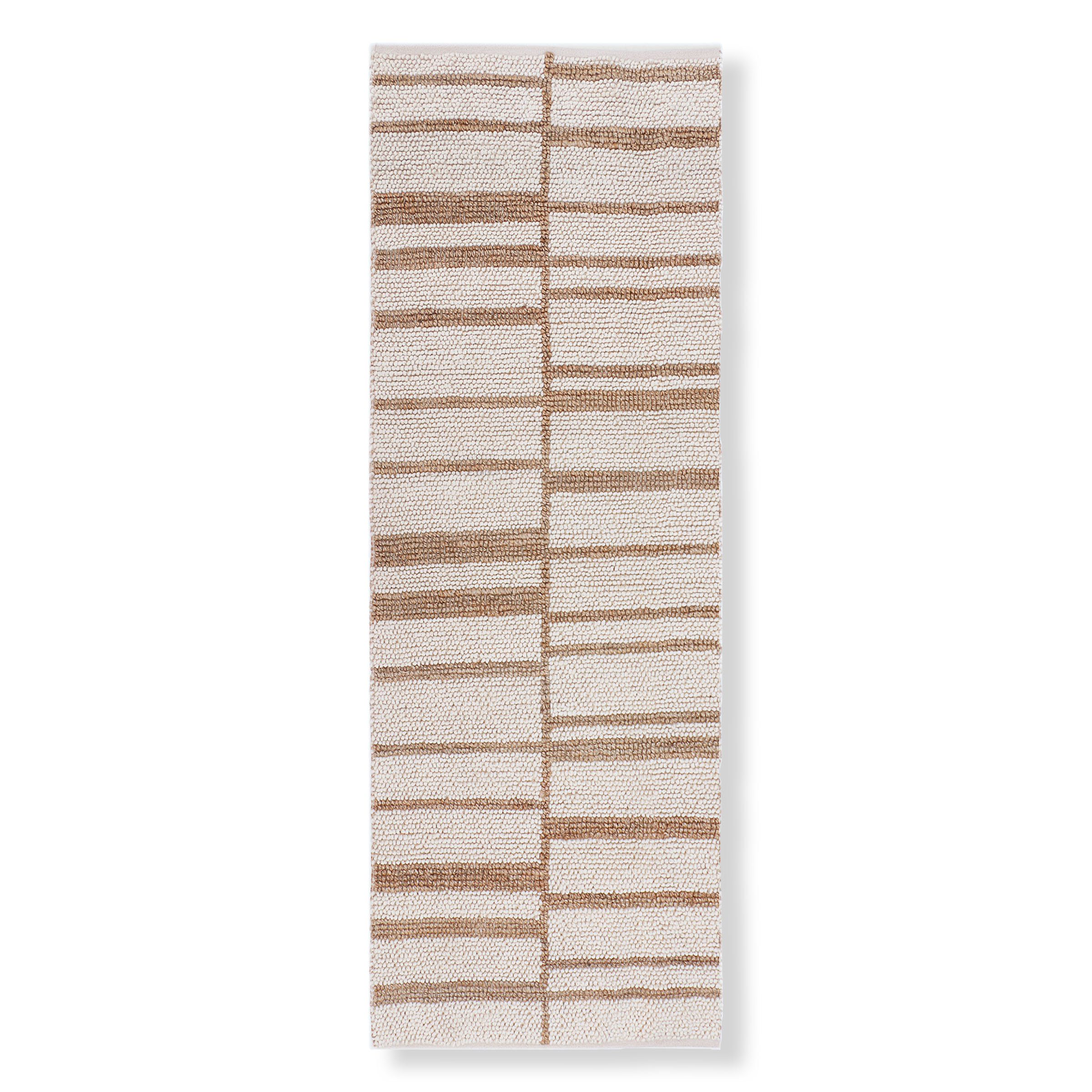 LOOMY Ladder Striped Handwoven Wool/Cotton Area Rug in Brown/Beige ...