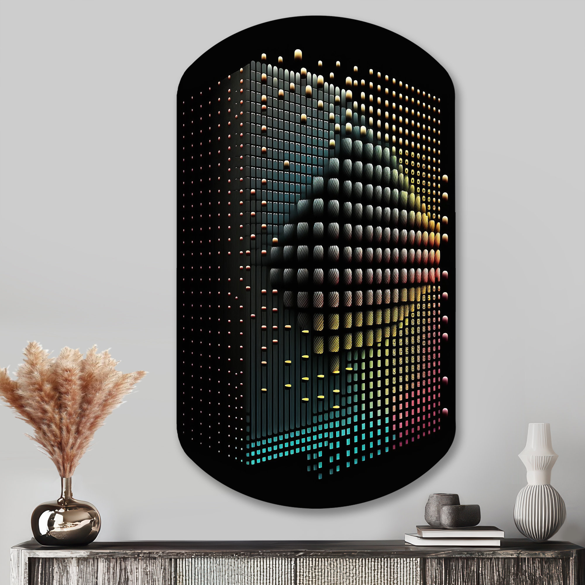 Design Art Multidimensional Luminogram III - Modern Geometric Cylinder ...