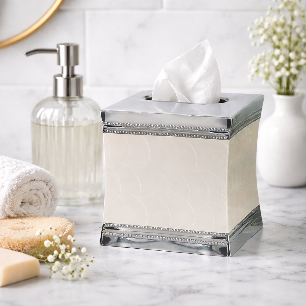 Ivy Bronx Tissue Box | Fantasy Stainless Steel Square Facial Tissue Box ...