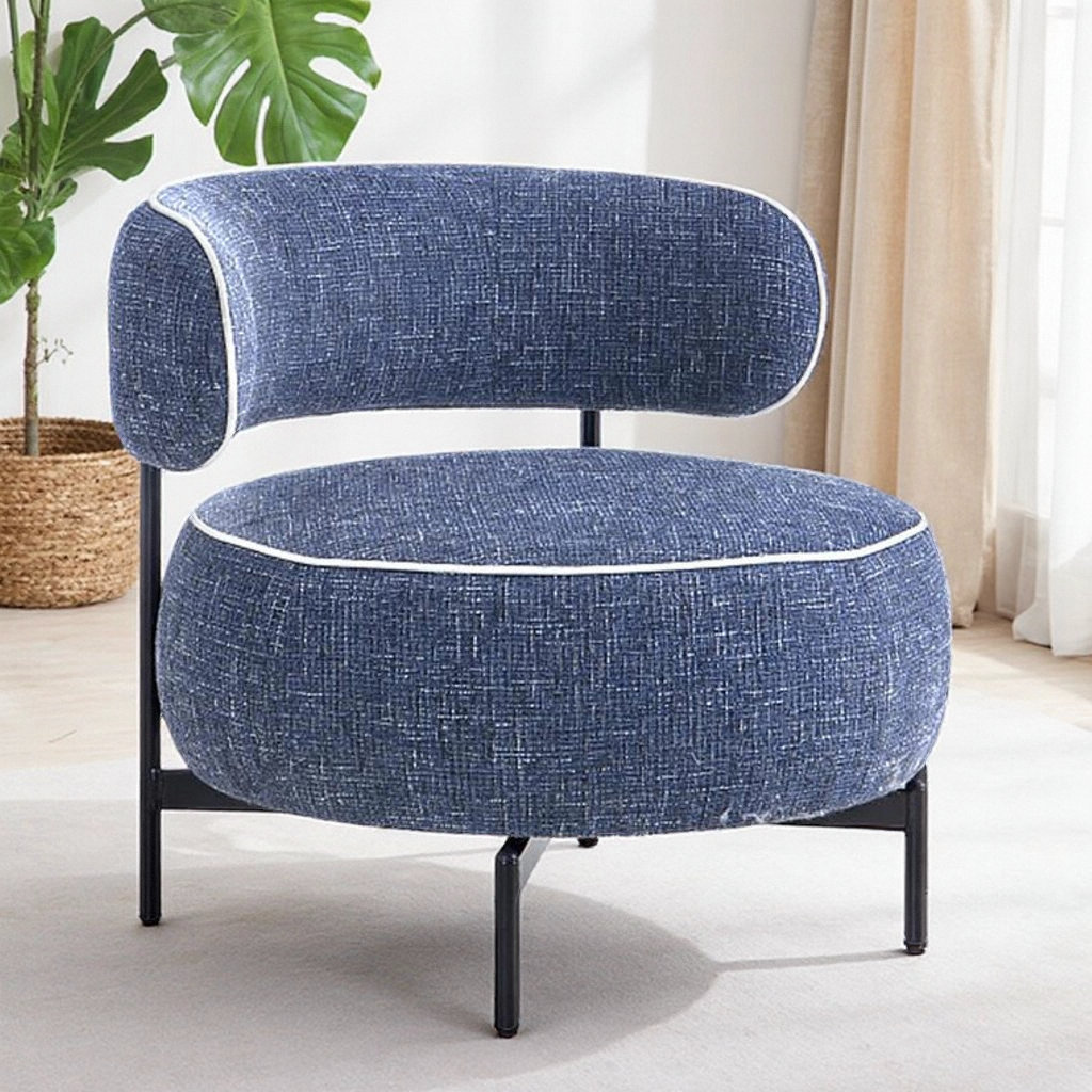 George Oliver Light Brown Contemporary Fabric Swivel Chair with Curved ...