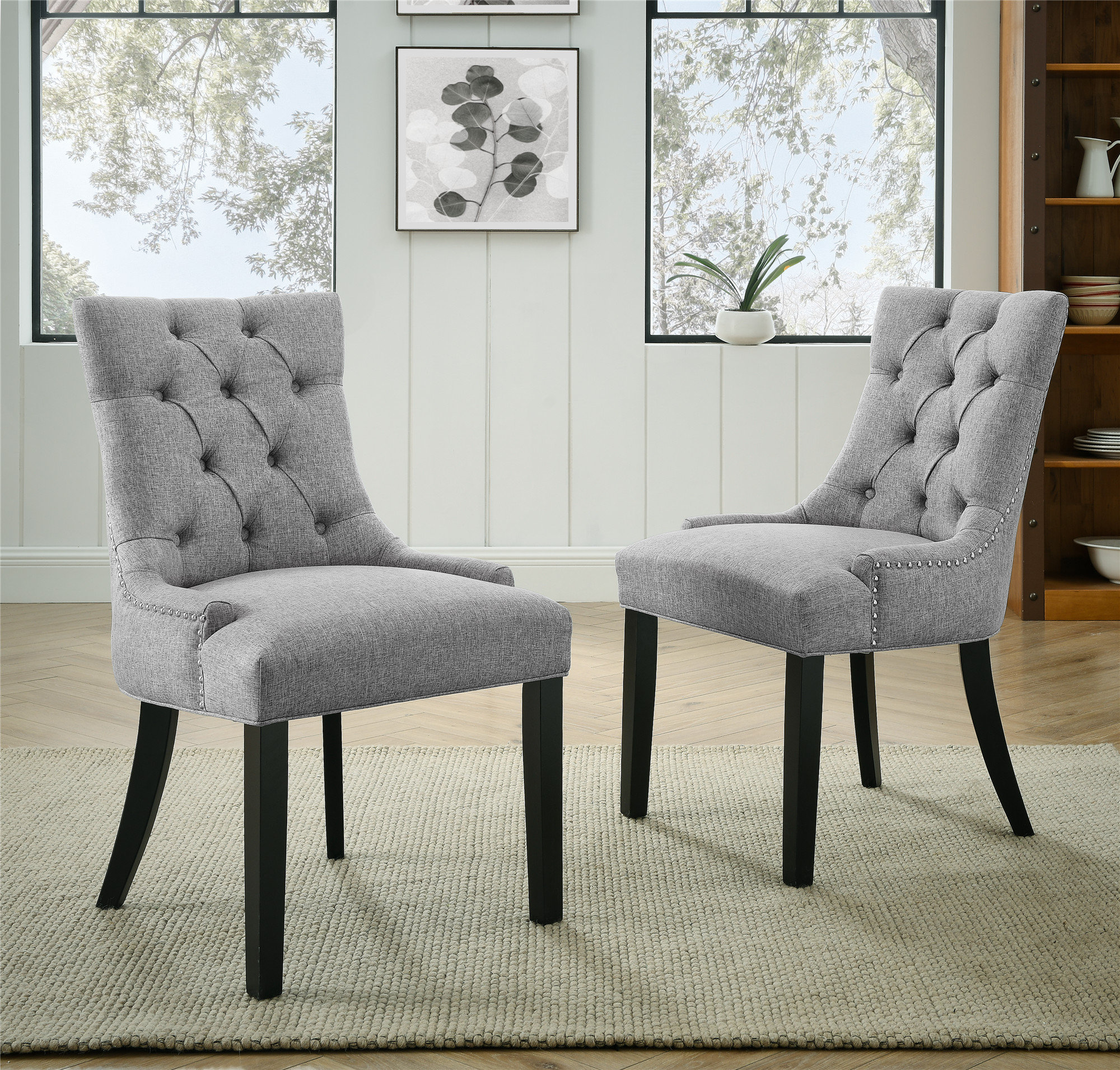 Red Barrel Studio Chaise d'appoint rembourrée et capitonnée et ...