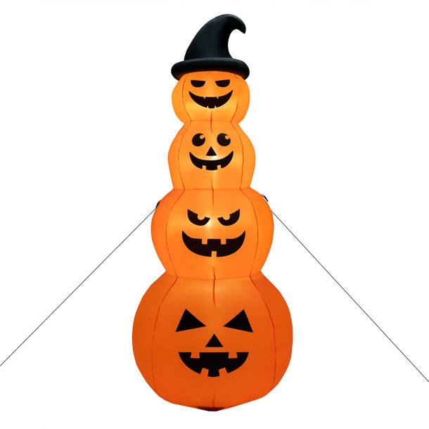 The Holiday Aisle® Outdoor Halloween Pumpkin Stack Inflatable & Reviews ...