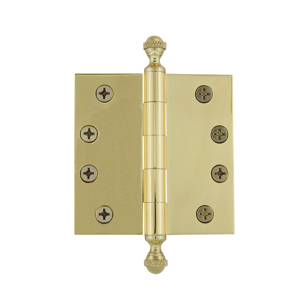 Grandeur 4" Acorn Tip Heavy Duty Hinge with Square Corners | Wayfair