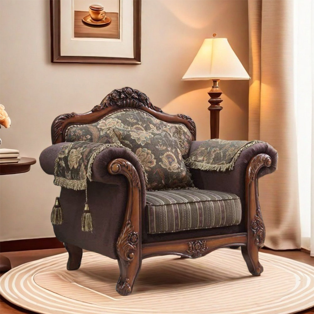 Laouteu Exquisite Floral - Embroidered Sofa chair | Wayfair