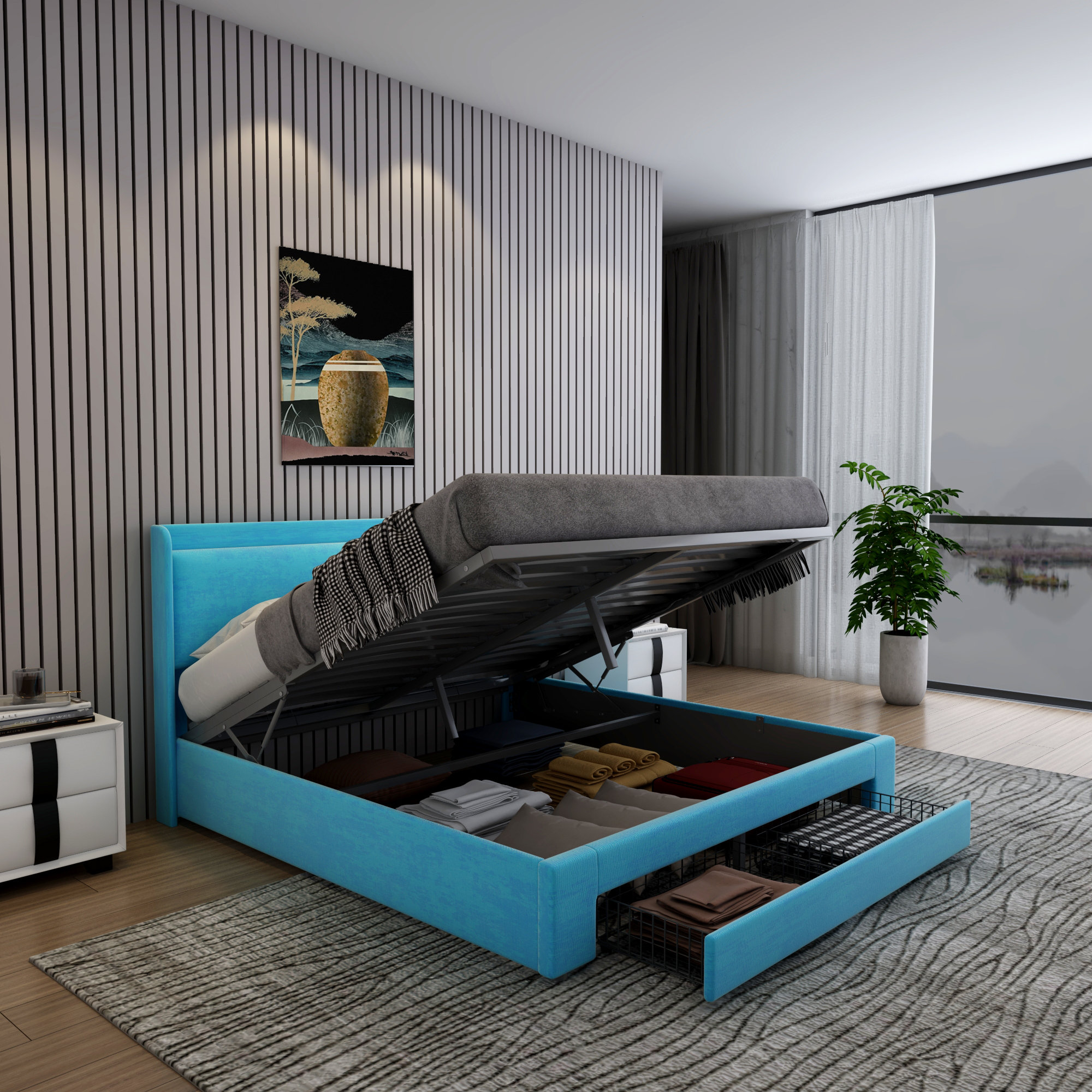 Latitude Run® Adelphine Upholstered Platform Bed - Wayfair Canada