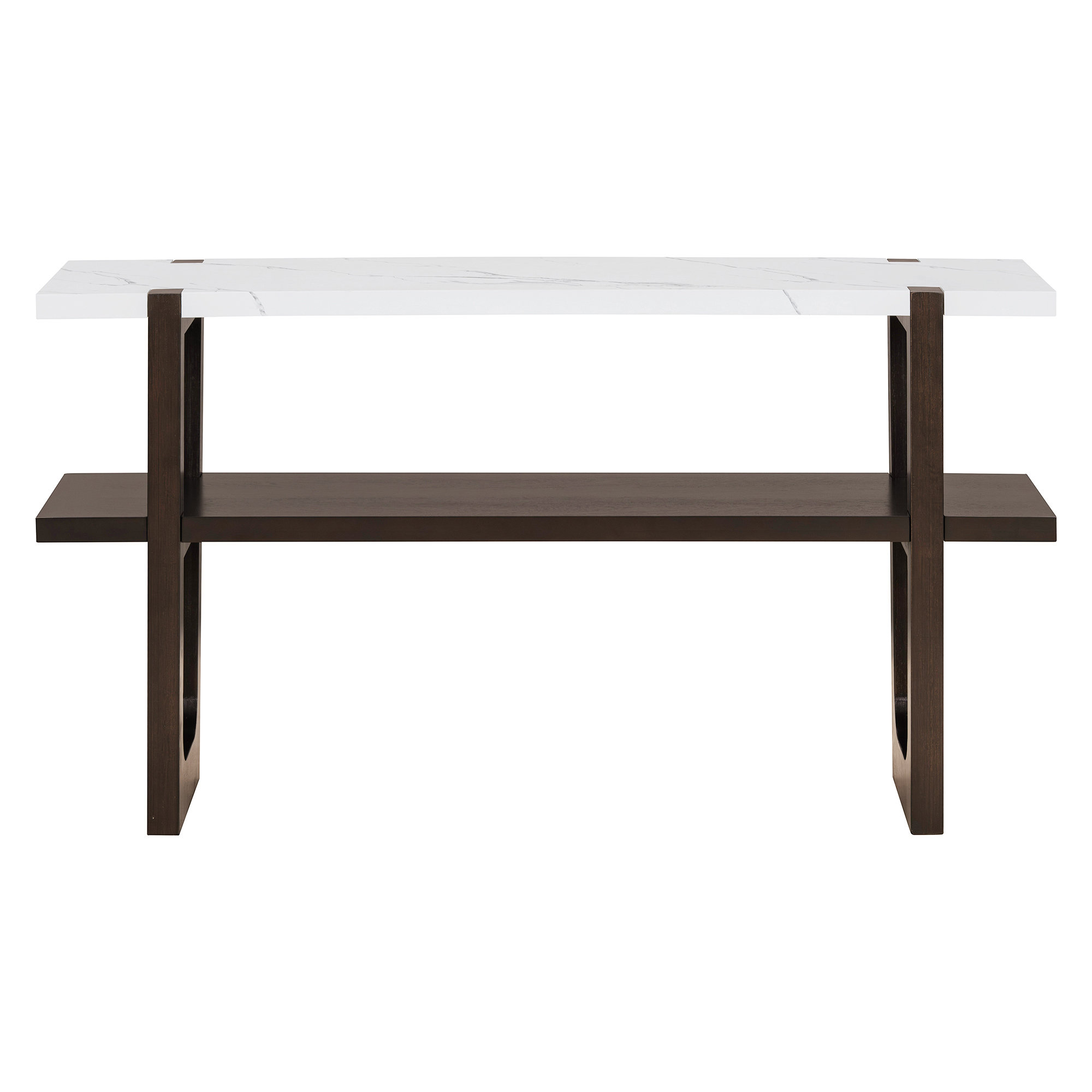 Ivy Bronx Retro Elegant Console Table with Marble-Effect Top | Wayfair
