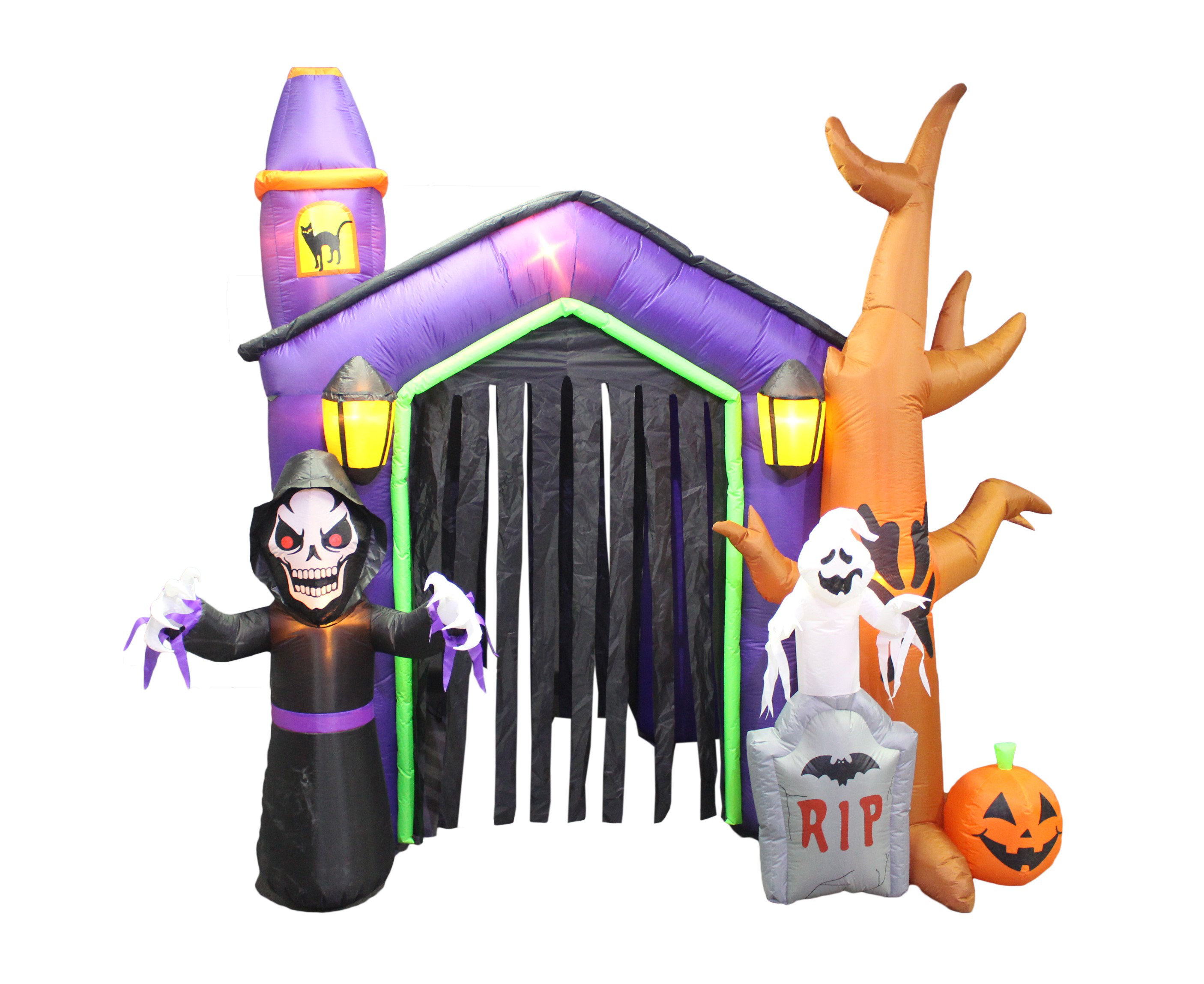 The Holiday Aisle® 8.5 Foot Tall Lighted Happy Halloween Inflatable ...