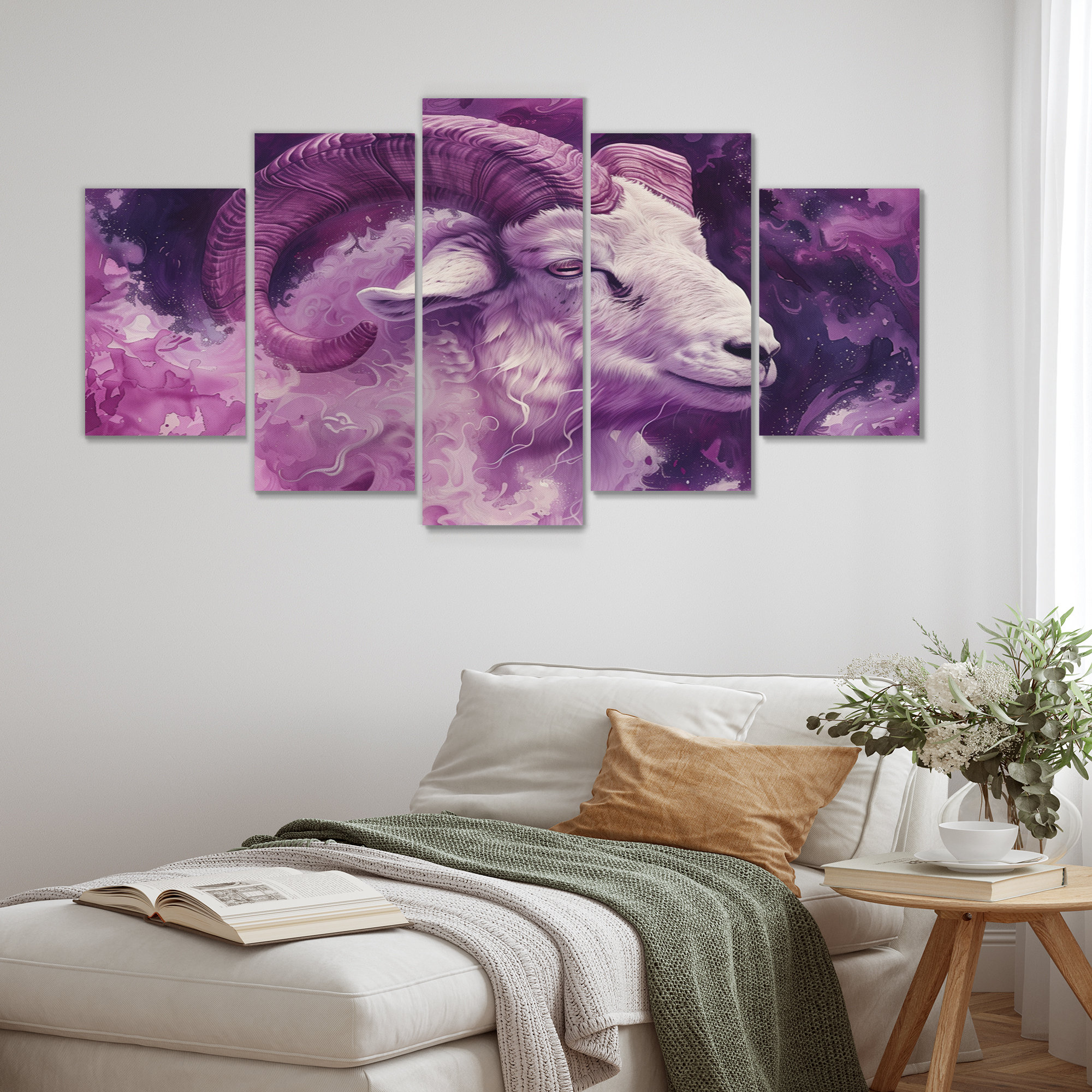 August Grove® Purple White Astrology Aries Ascending II - Astronomy ...
