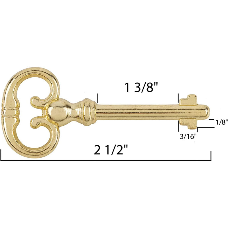 UNIQANTIQ HARDWARE SUPPLY Brass Plated Roll Top Desk Skeleton Key | Wayfair
