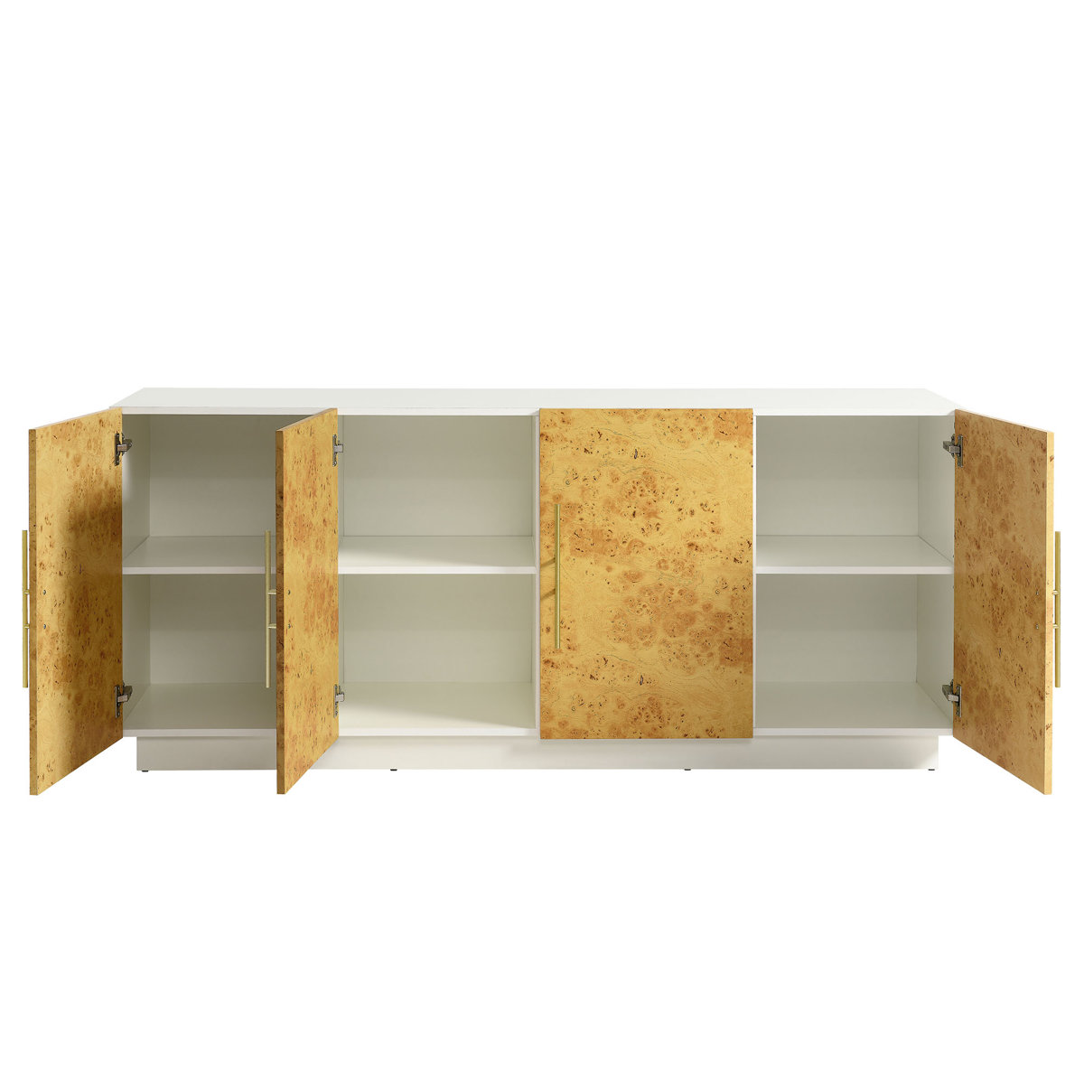 Modway Abel 69 Inch Burl Wood Sideboard Buffet TV Stand In White ...