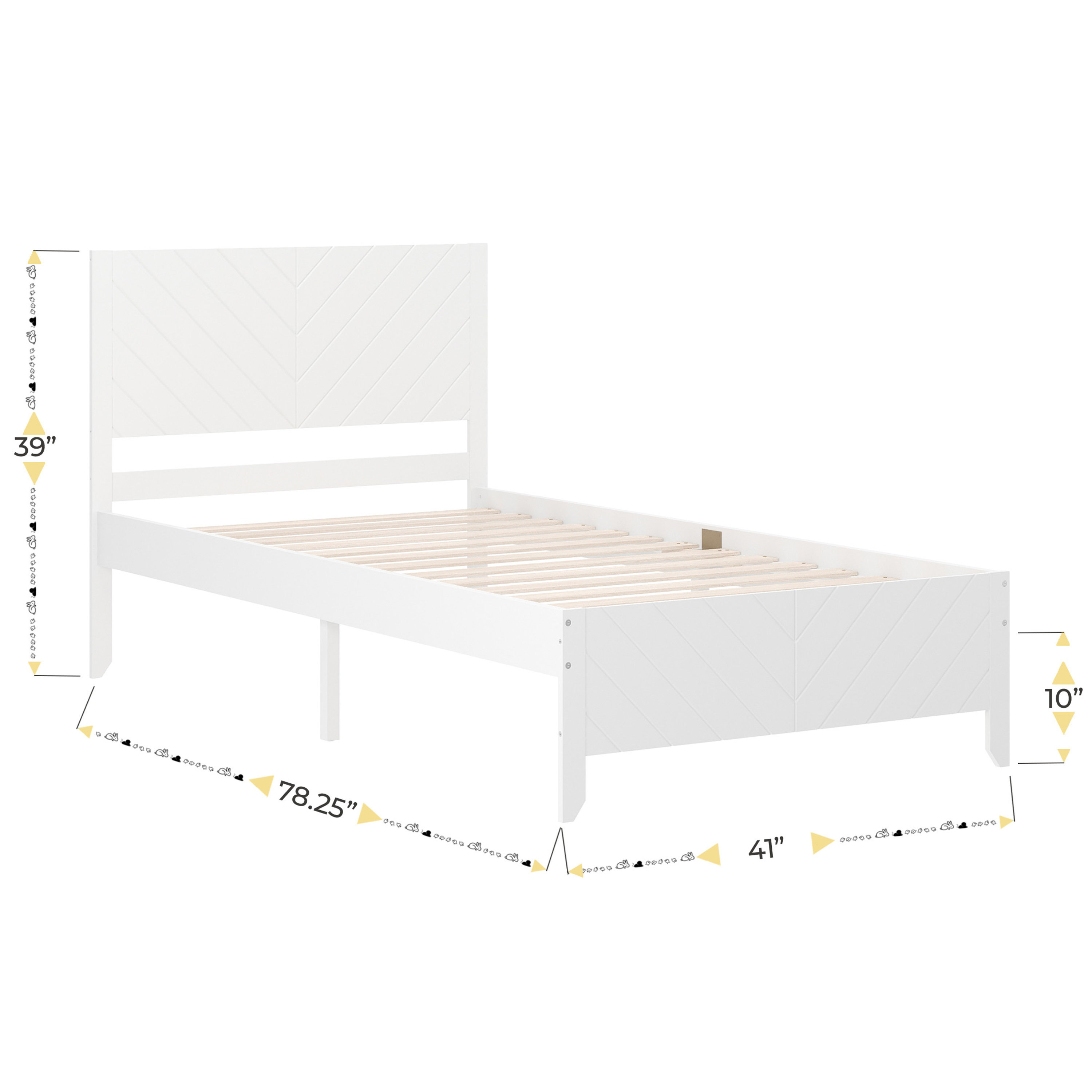 Isabelle & Max™ Aurey Wood Platform Bed Frame With Chevron Headboard ...
