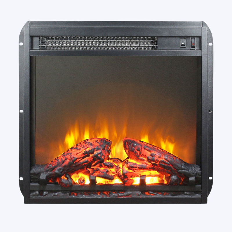 Symple Stuff 18" W Electric Fireplace Insert With 3D Log And Flame ...