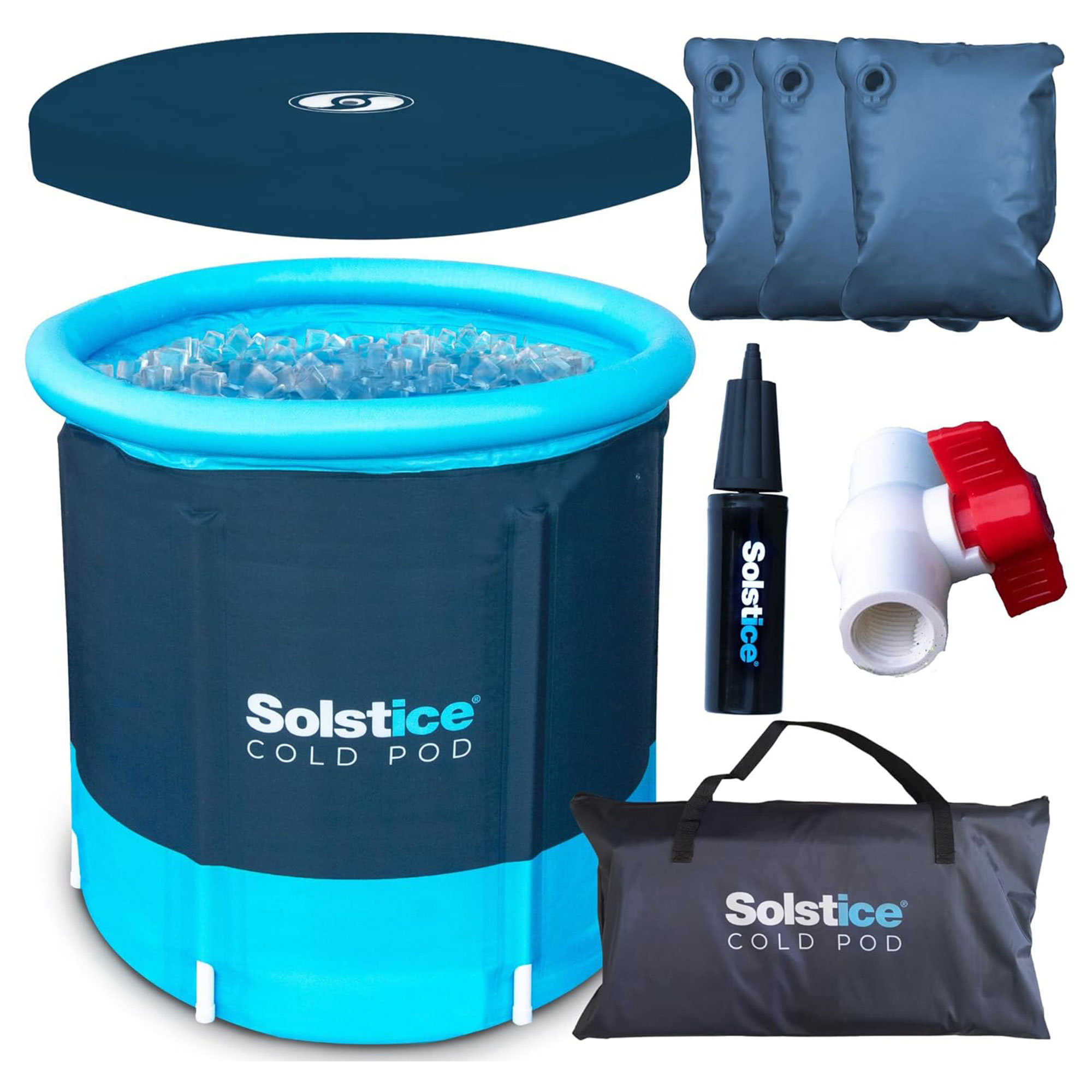 Solstice Cold Pod Plunge 84.5 Gallon Ice Bath Tub with Large Lid and ...