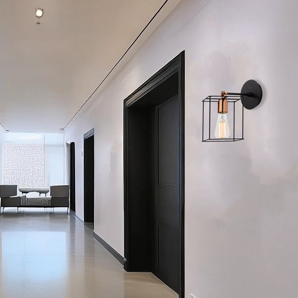 Spirit Home Adjustable Metal Body Caged Armed Wall Sconce | Wayfair