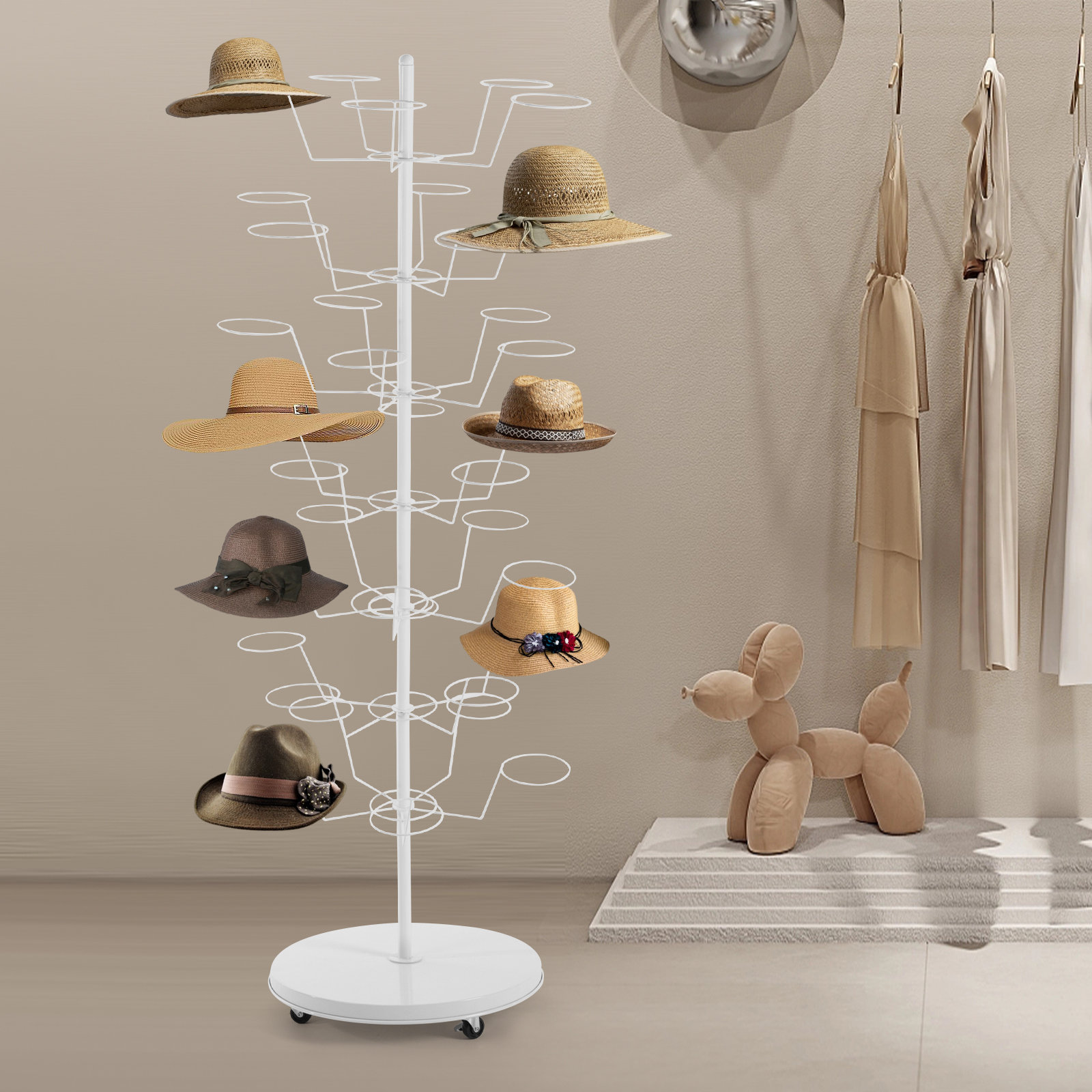 Hokku Designs Tatyiana Multi-Layer Freestanding Hat Display Stand ...