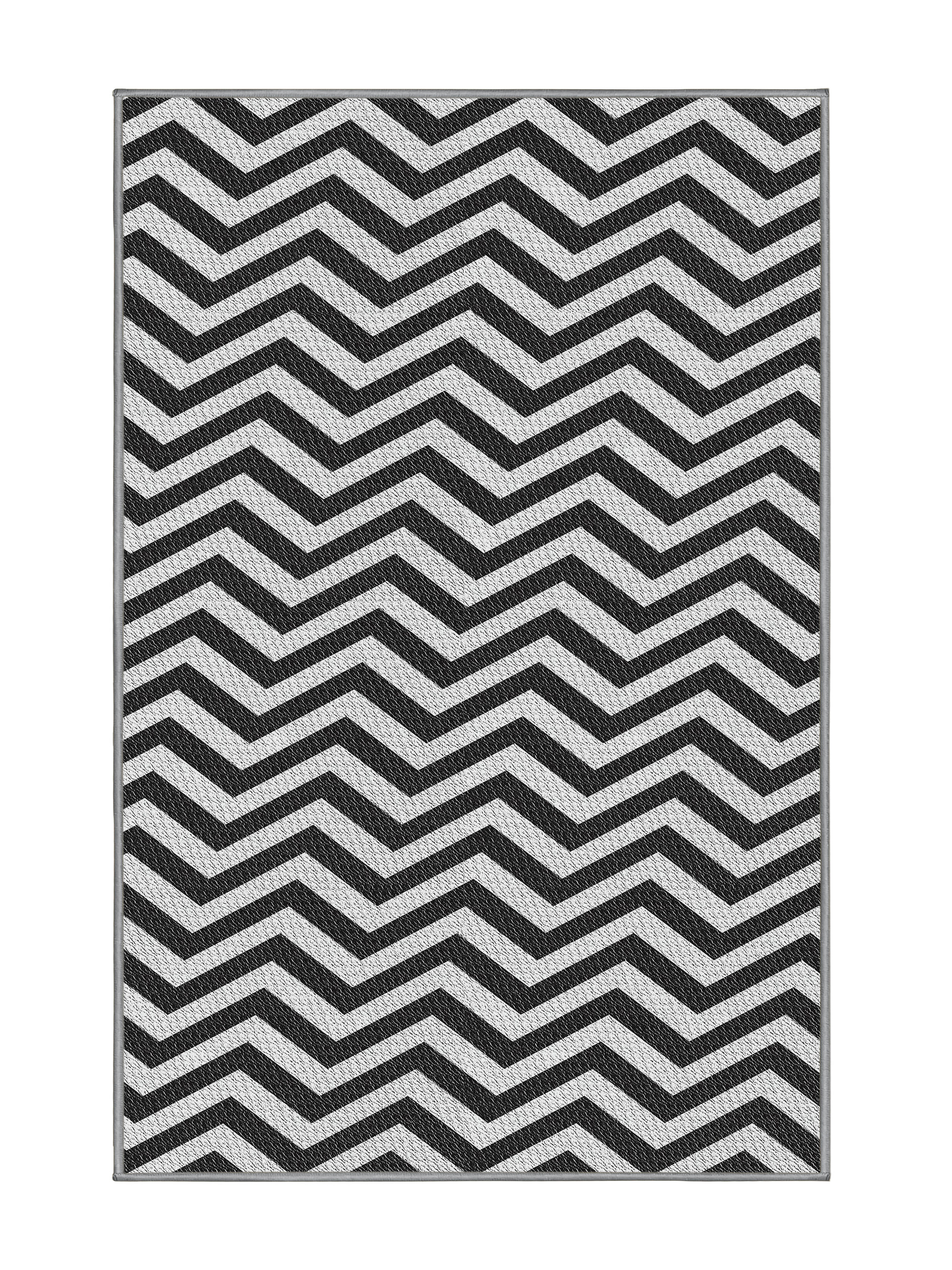 Ebern Designs Tidewood Patterned Black/White Area Rug | Wayfair