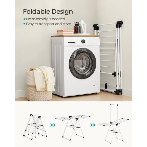 Rebrilliant Clothes Drying Rack, Foldable 2-Level Laundry Drying Rack ...